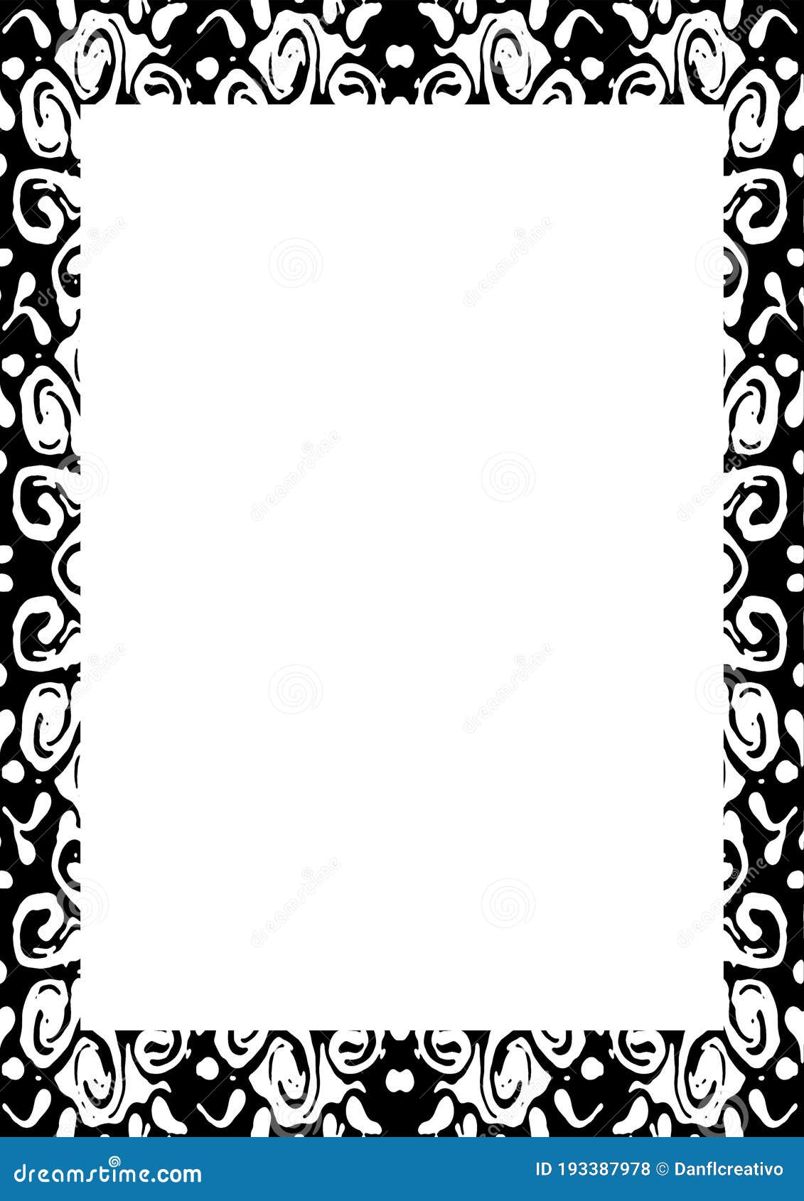 Marco Blanco Con Bordes Decorados Stock de ilustración - Ilustración de ...