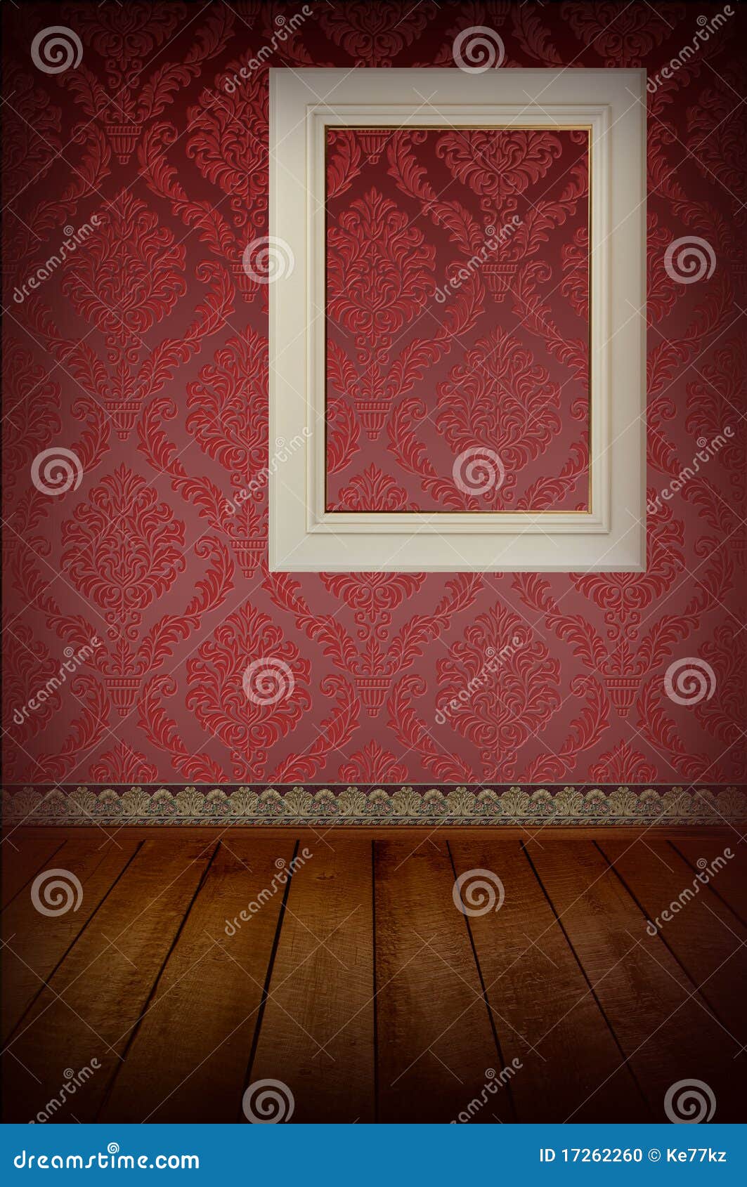 Marco blanco en la pared. stock de ilustración. Ilustración de modelo ...