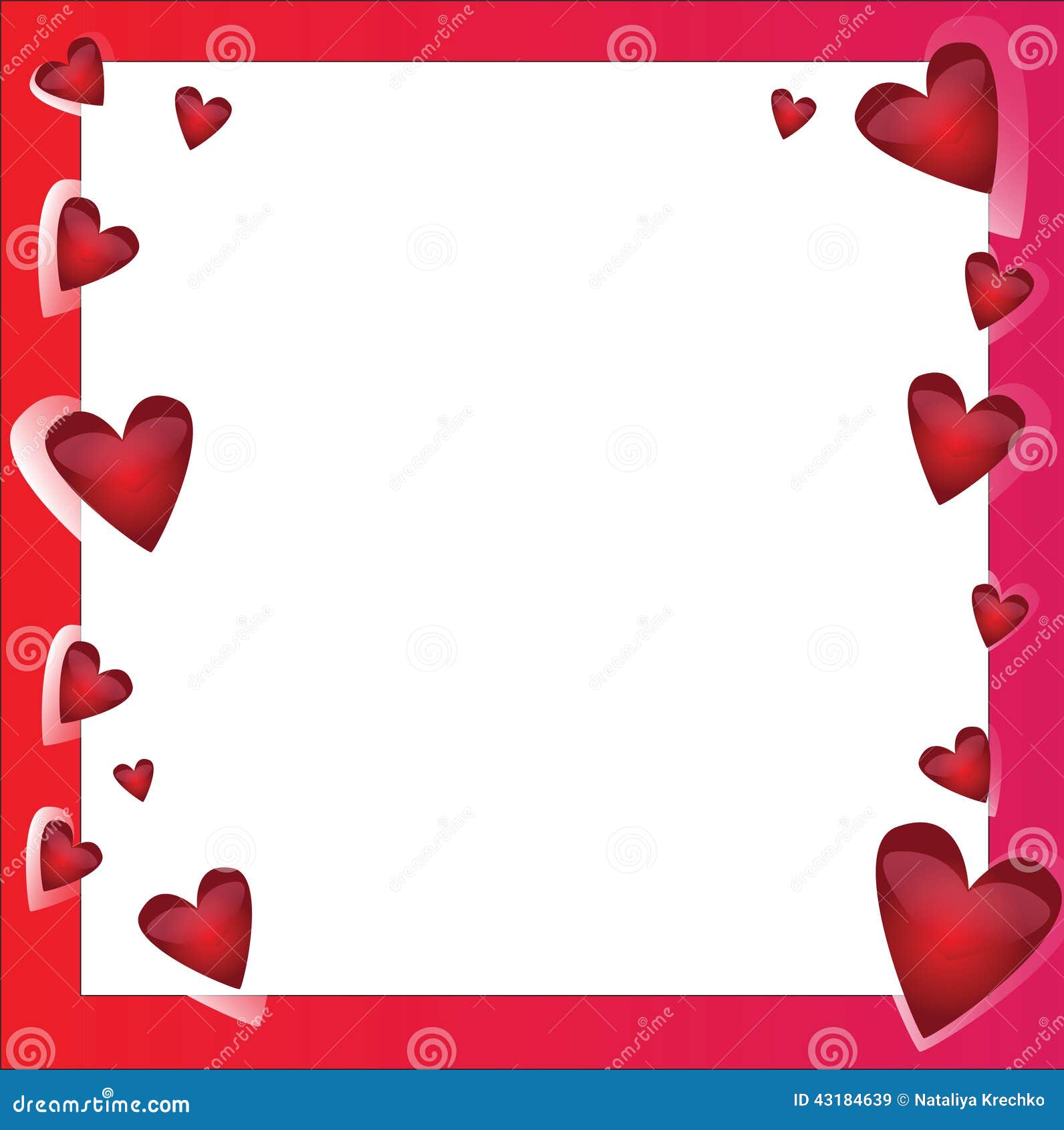 Marco Brillante Del Vector Con Los Corazones Ilustración del Vector ...