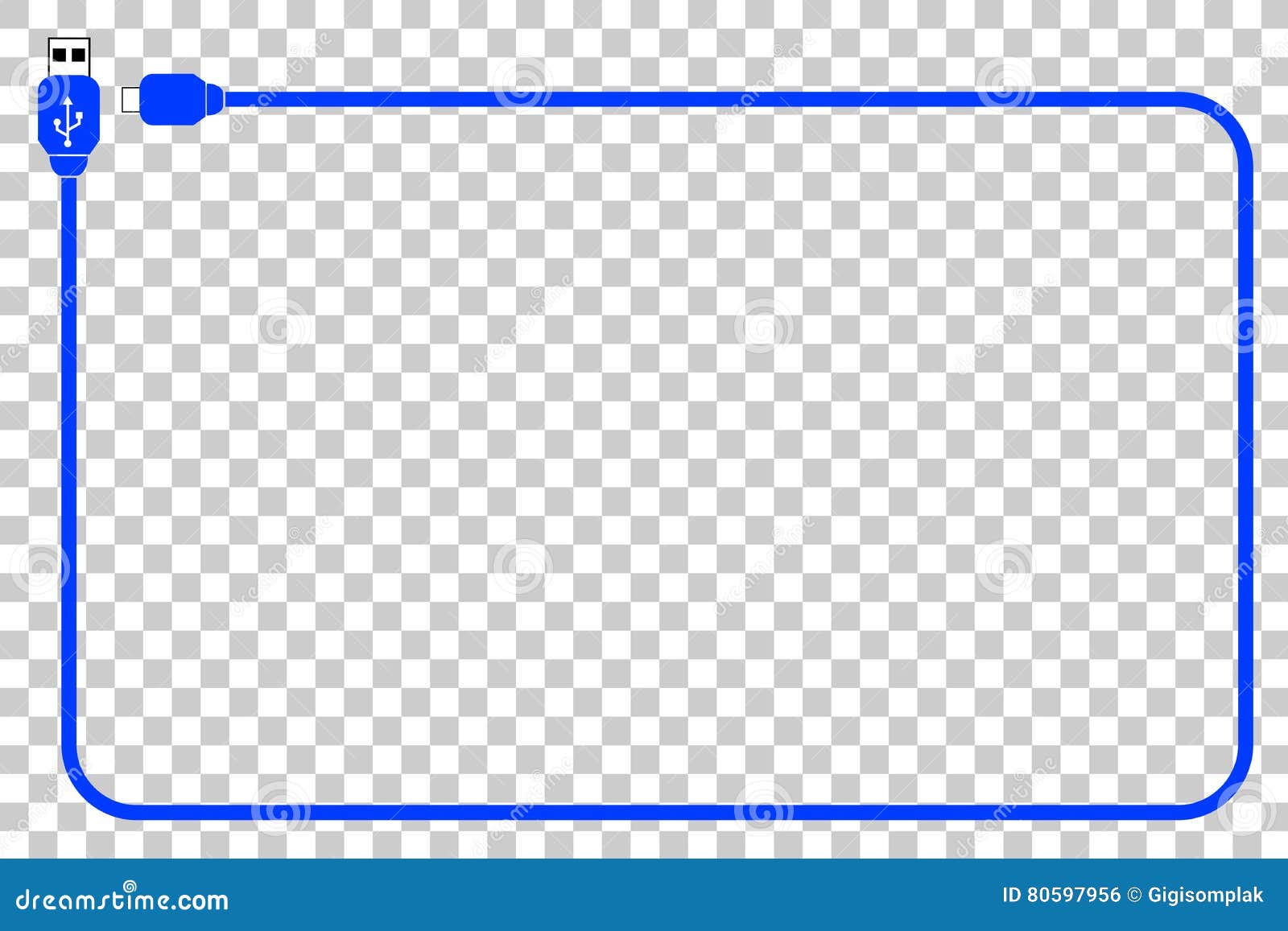 Marco - Cable Del USB En El Fondo Transparente Del Efecto Ilustración ...