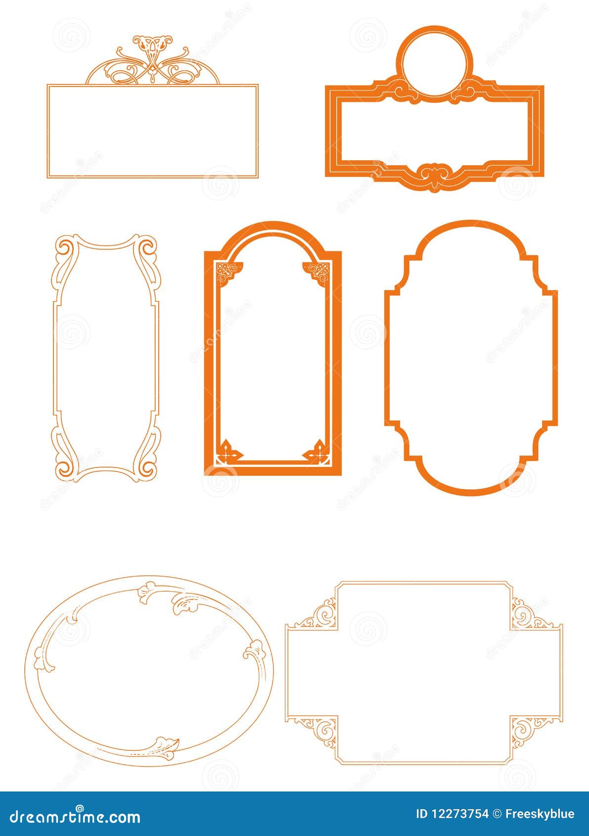 Marco chino stock de ilustración. Ilustración de enrollamiento - 12273754