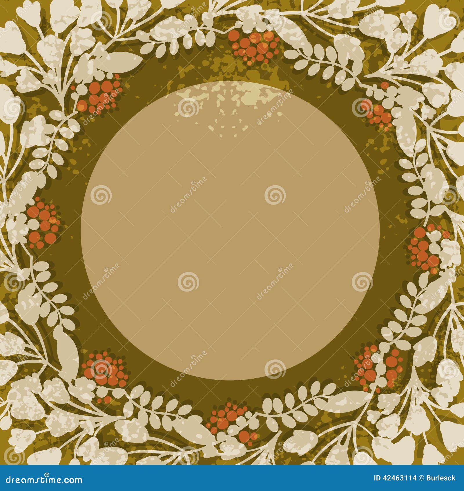 Marco Circular Floral Del Vintage Ilustración del Vector - Ilustración ...