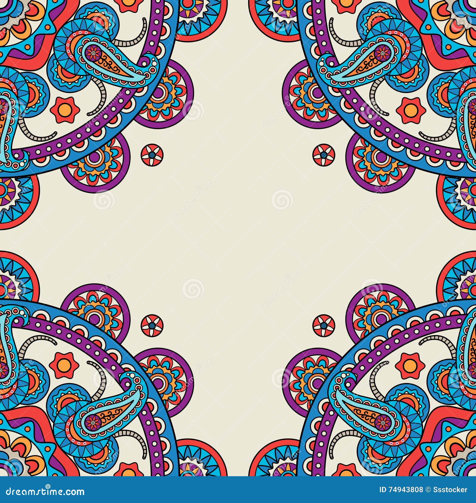 Marco Coloreado Dibujado Mano De Las Mandalas De Paisley Ilustración ... Marco Coloreado Dibujado Mano De Las Mandalas De Paisley Ilustración ...