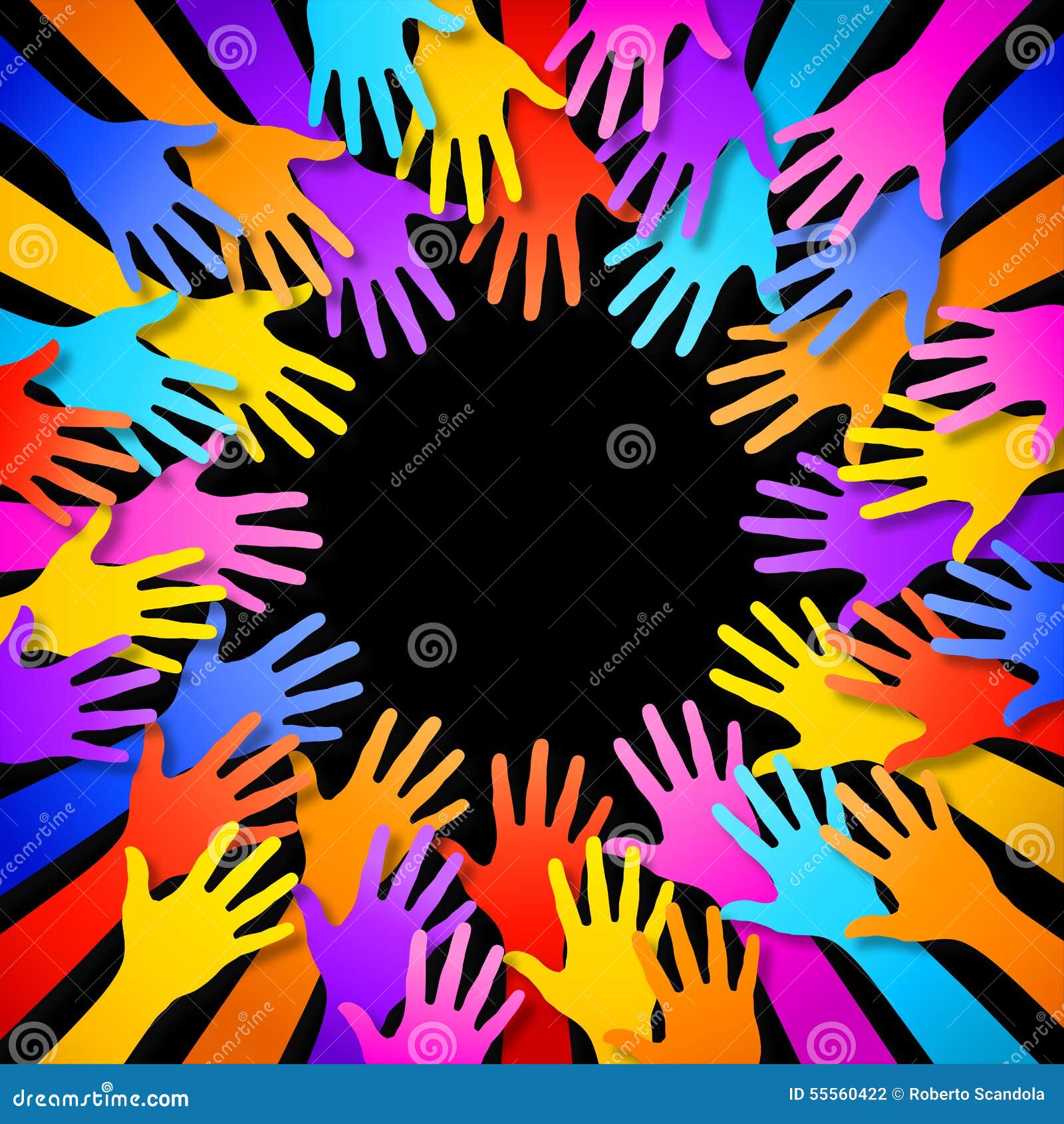 Marco Colorido De Las Manos Del Vector Ilustración del Vector ...