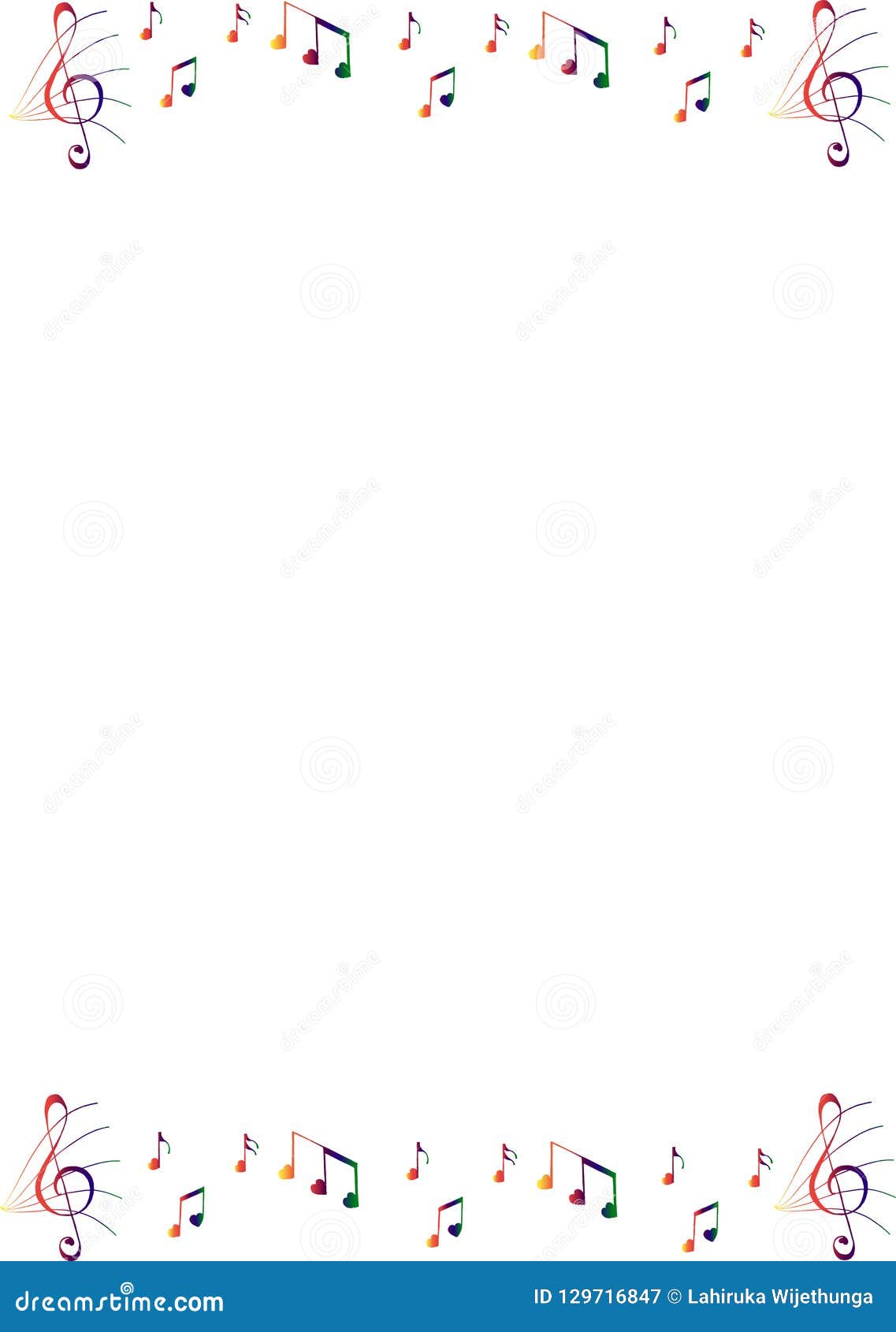 Marco Colorido De Las Notas Musicales Stock de ilustración ...