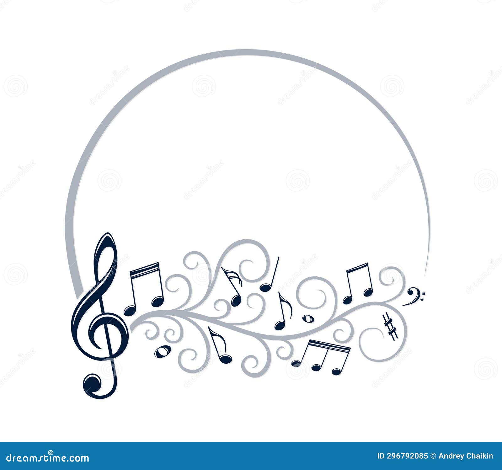 Marco con notas musicales. ilustración del vector. Ilustración de ...