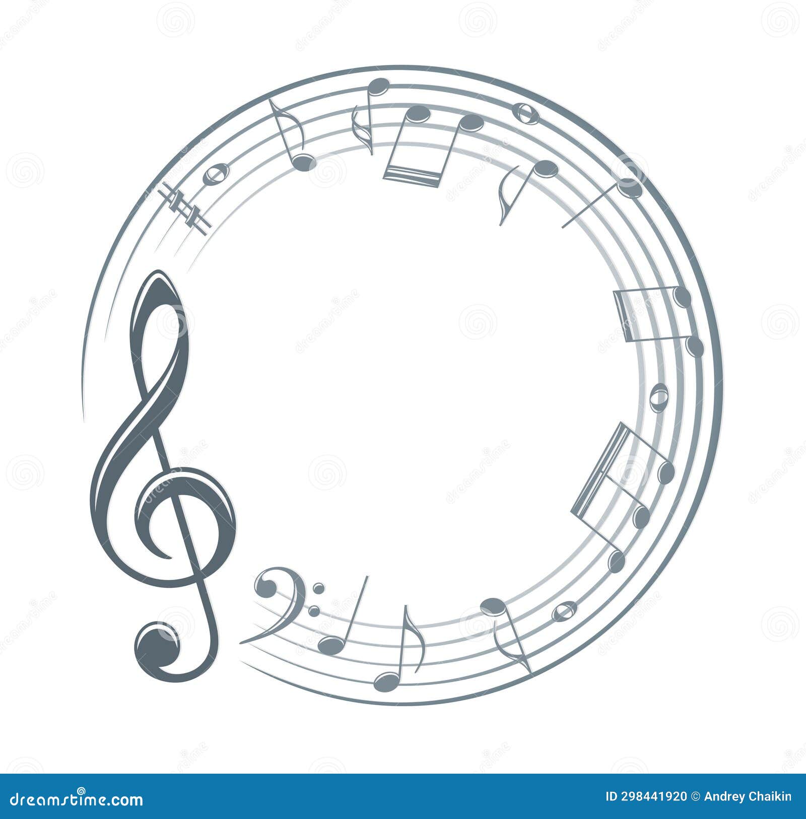 Marco con notas musicales. ilustración del vector. Ilustración de ...