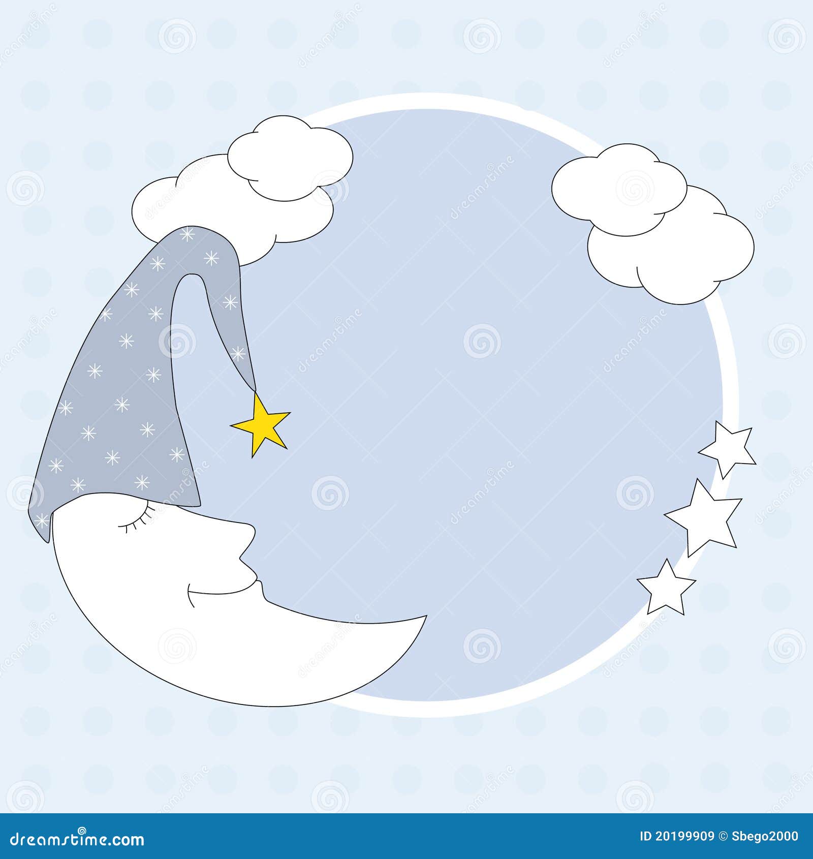 Marco con una luna ilustración del vector. Ilustración de luna - 20199909