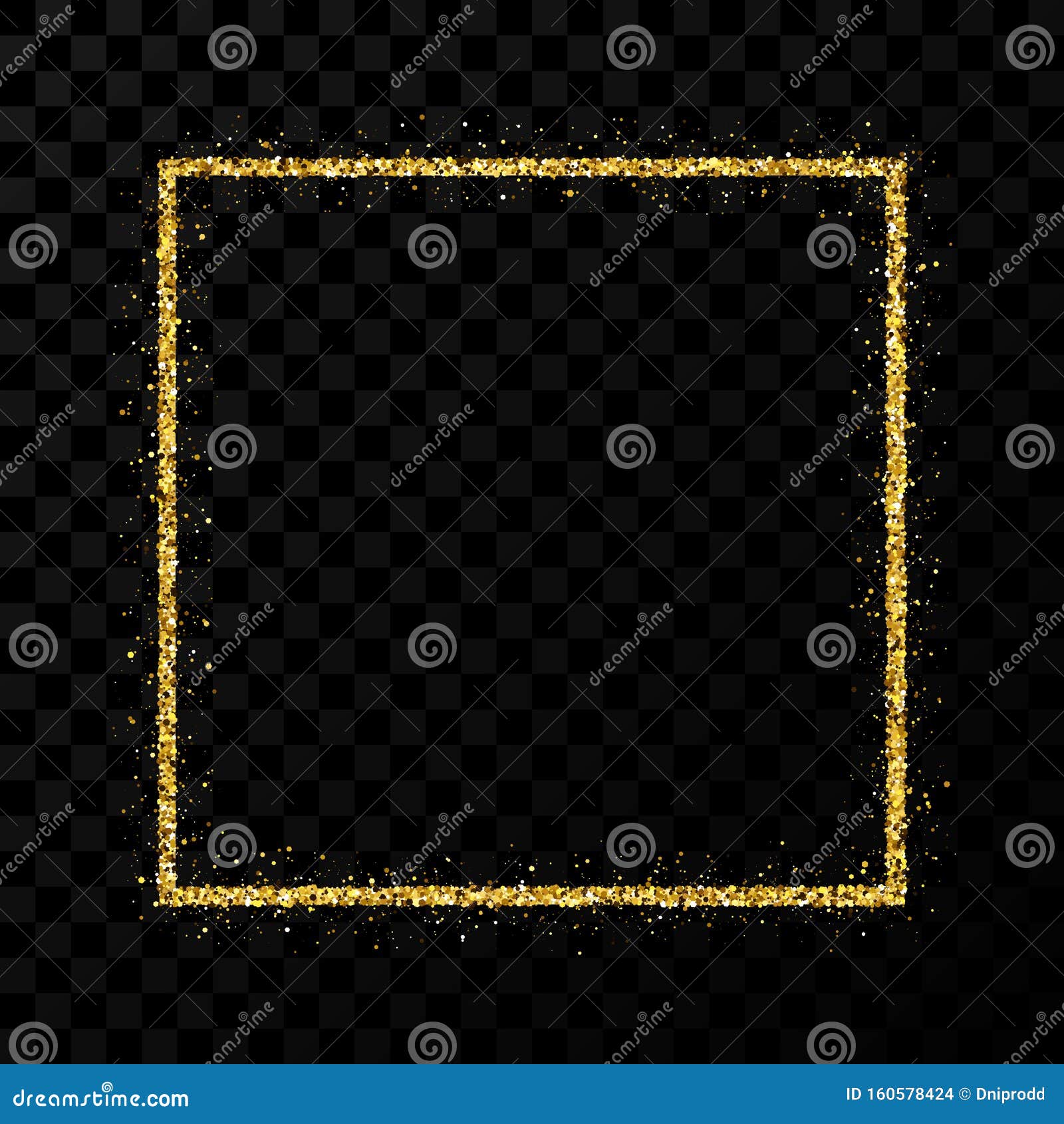 Marco De Brillo Dorado Con Brillantes Chispas Ilustración del Vector ...