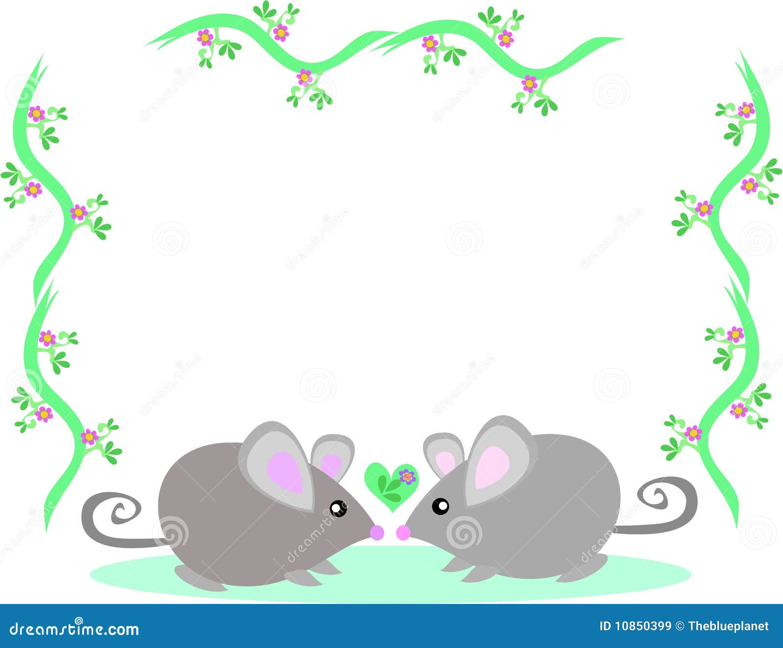 Marco De Dos Ratones Cariñosos Ilustración del Vector - Ilustración de ...