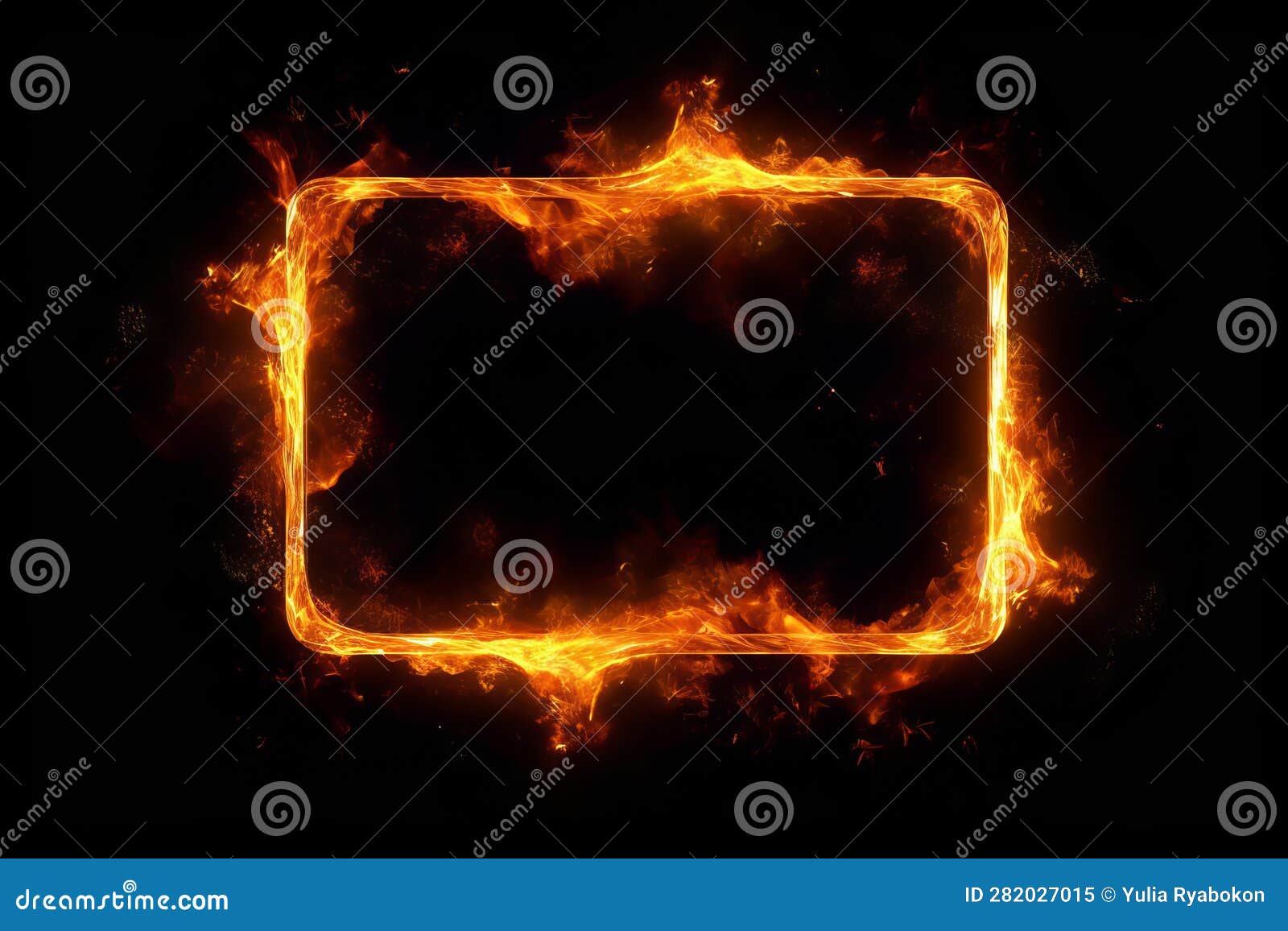 Marco De Fuego Rectangular Activo. Generar Ai Stock de ilustración ...