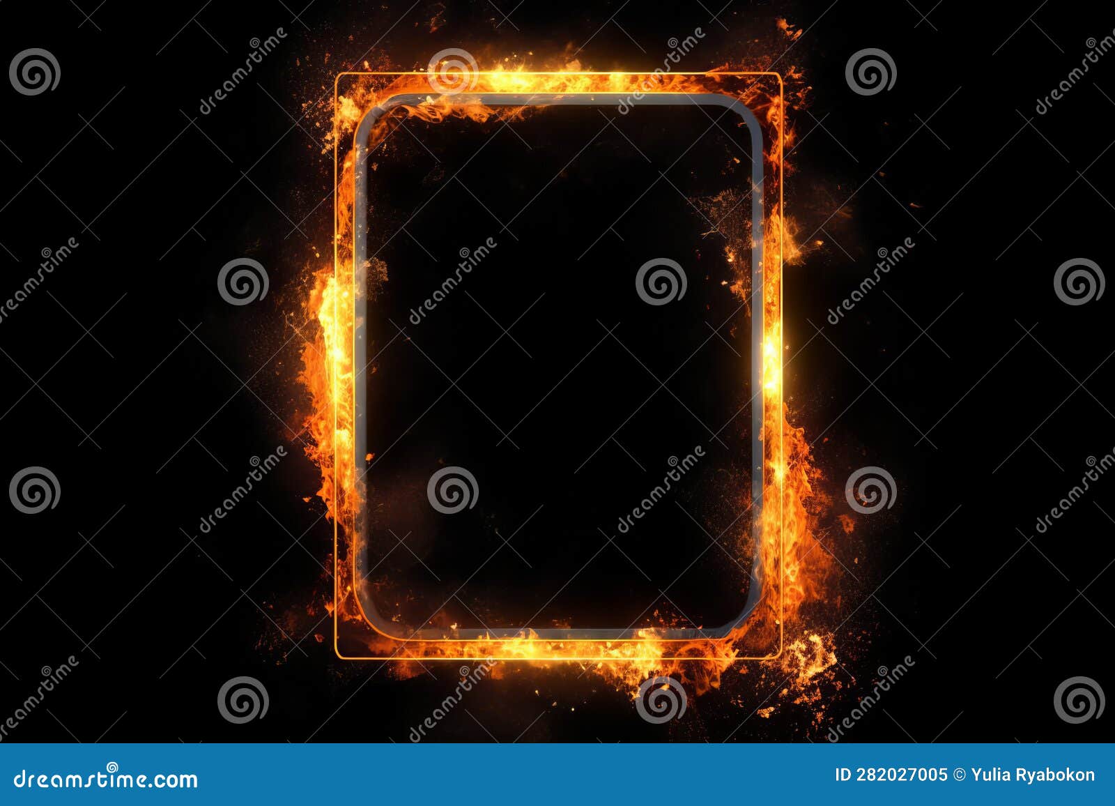 Marco De Fuego Rectangular. Generar Ai Stock de ilustración ...