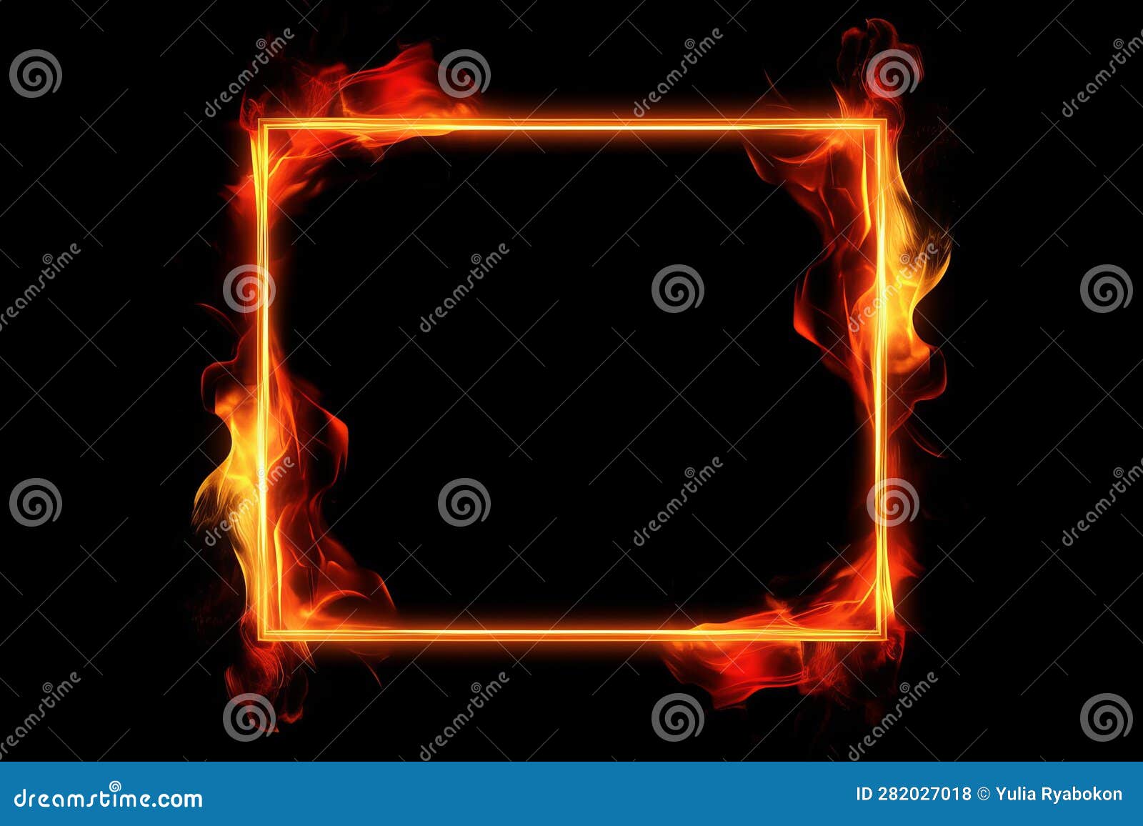 Marco De Fuego Rectangular. Generar Ai Stock de ilustración ...