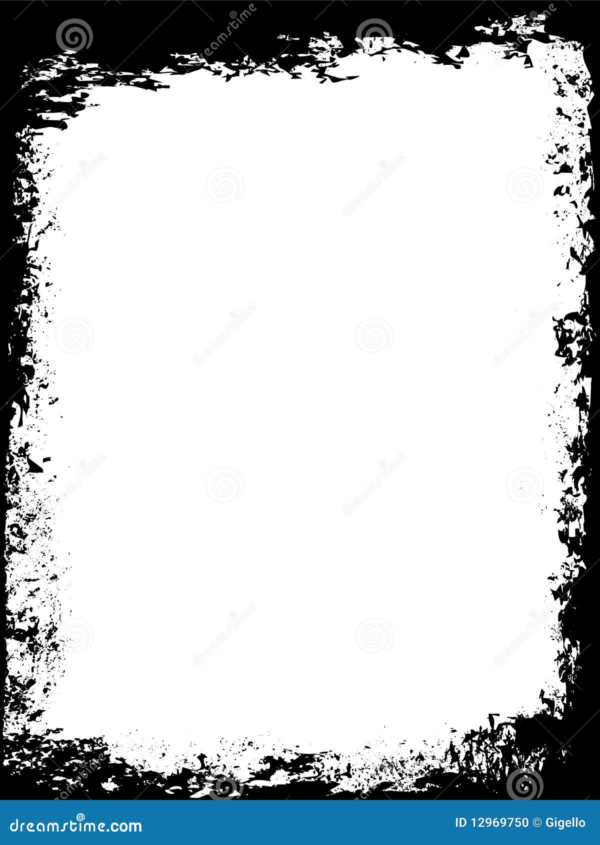 Marco de Grunge ilustración del vector. Ilustración de tinta - 12969750