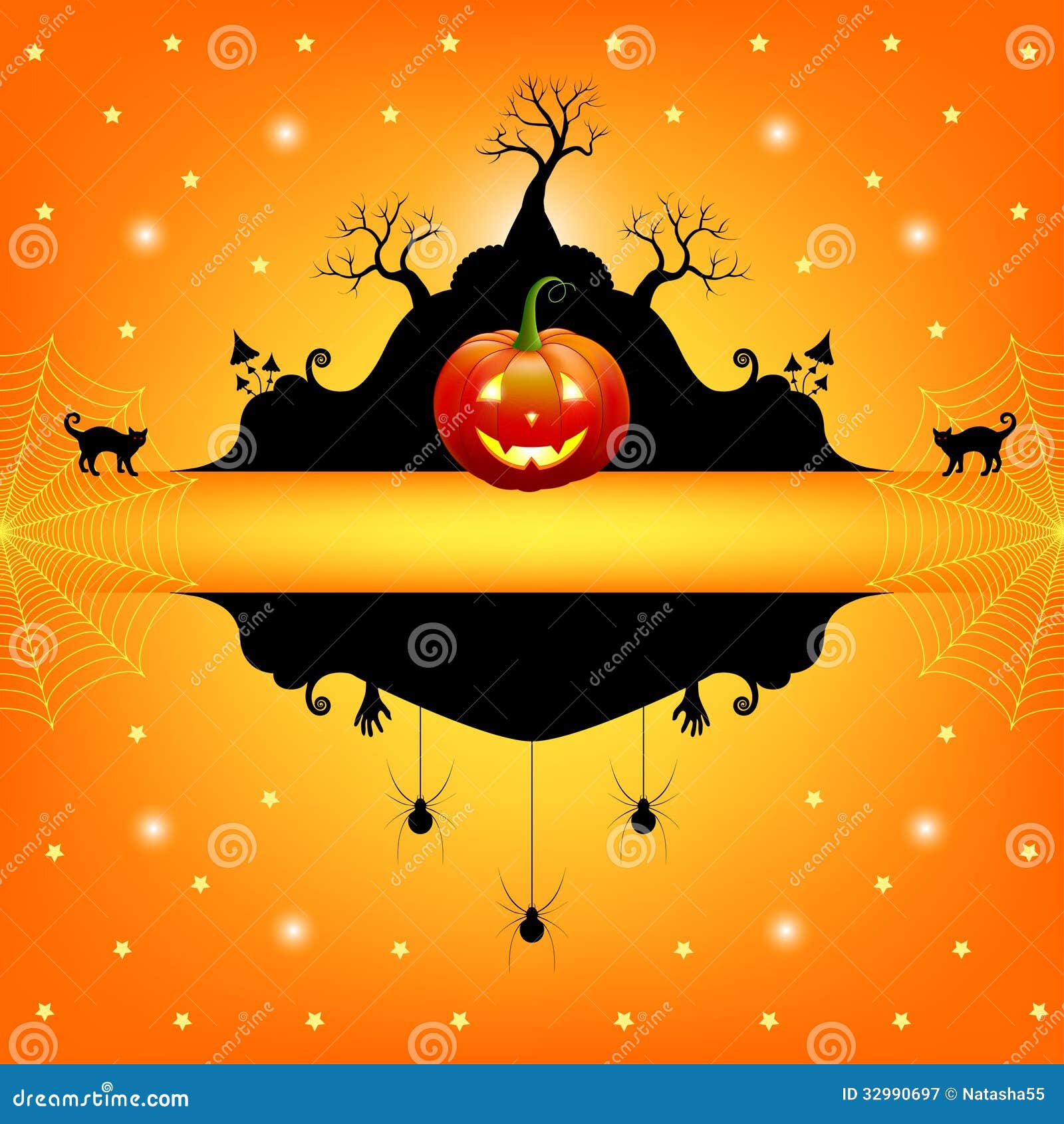 Marco de Halloween ilustración del vector. Ilustración de postal - 32990697