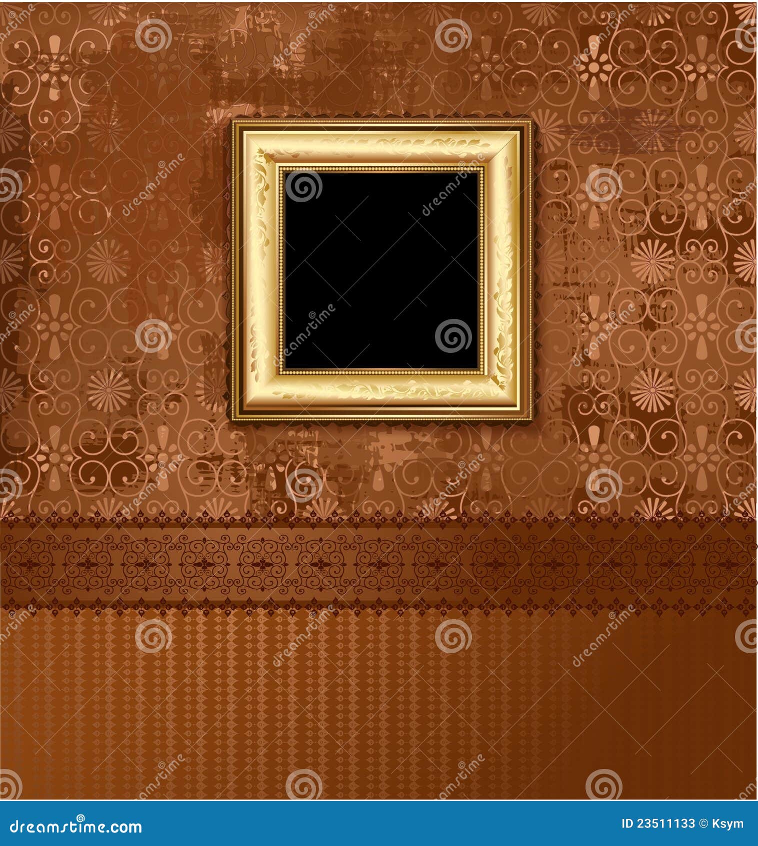 Marco de imagen dorado stock de ilustración. Ilustración de golden ...