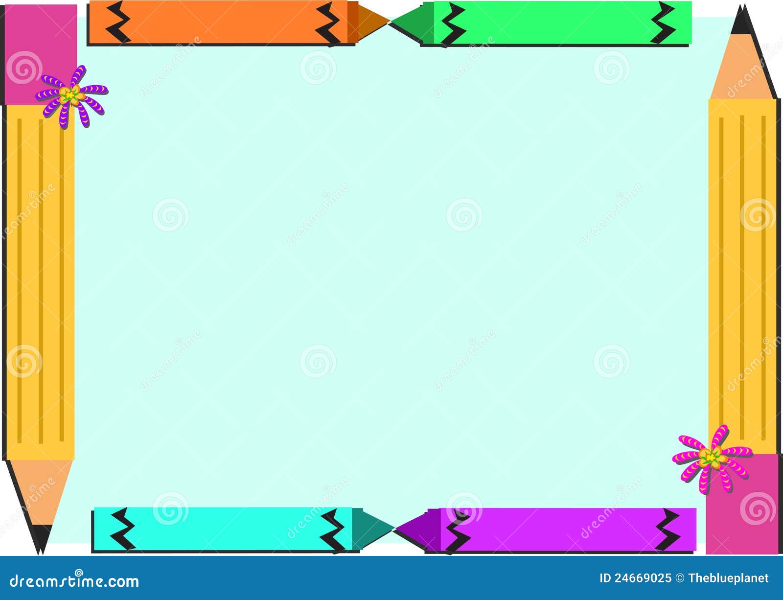 Marco De Lápices Y De Creyones Ilustración del Vector - Ilustración de ...