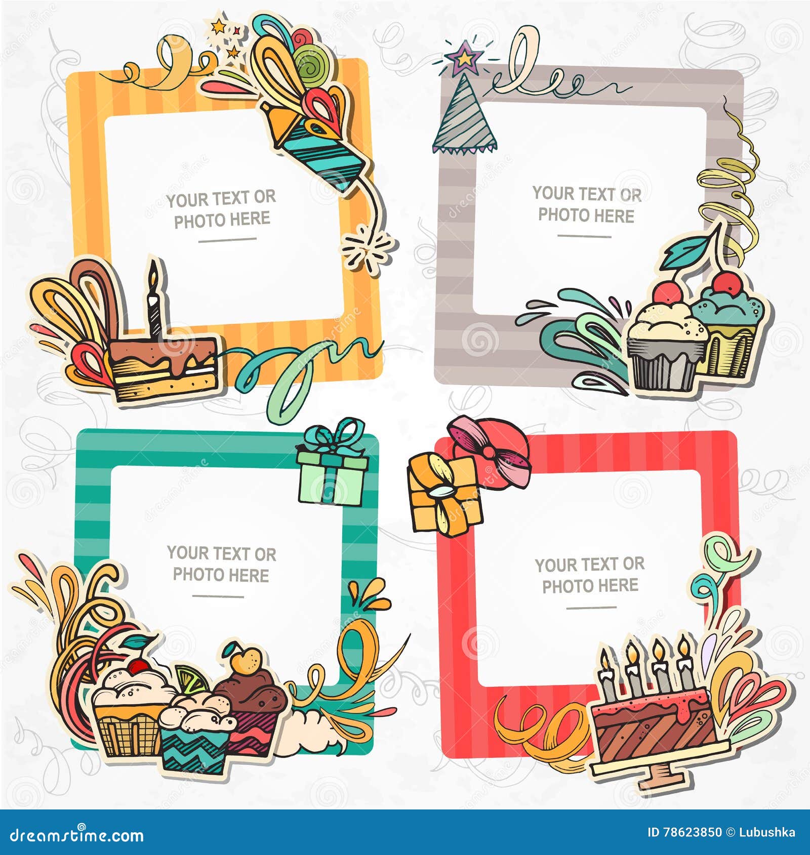 Marco De La Foto Del Collage Ilustración del Vector - Ilustración de ...