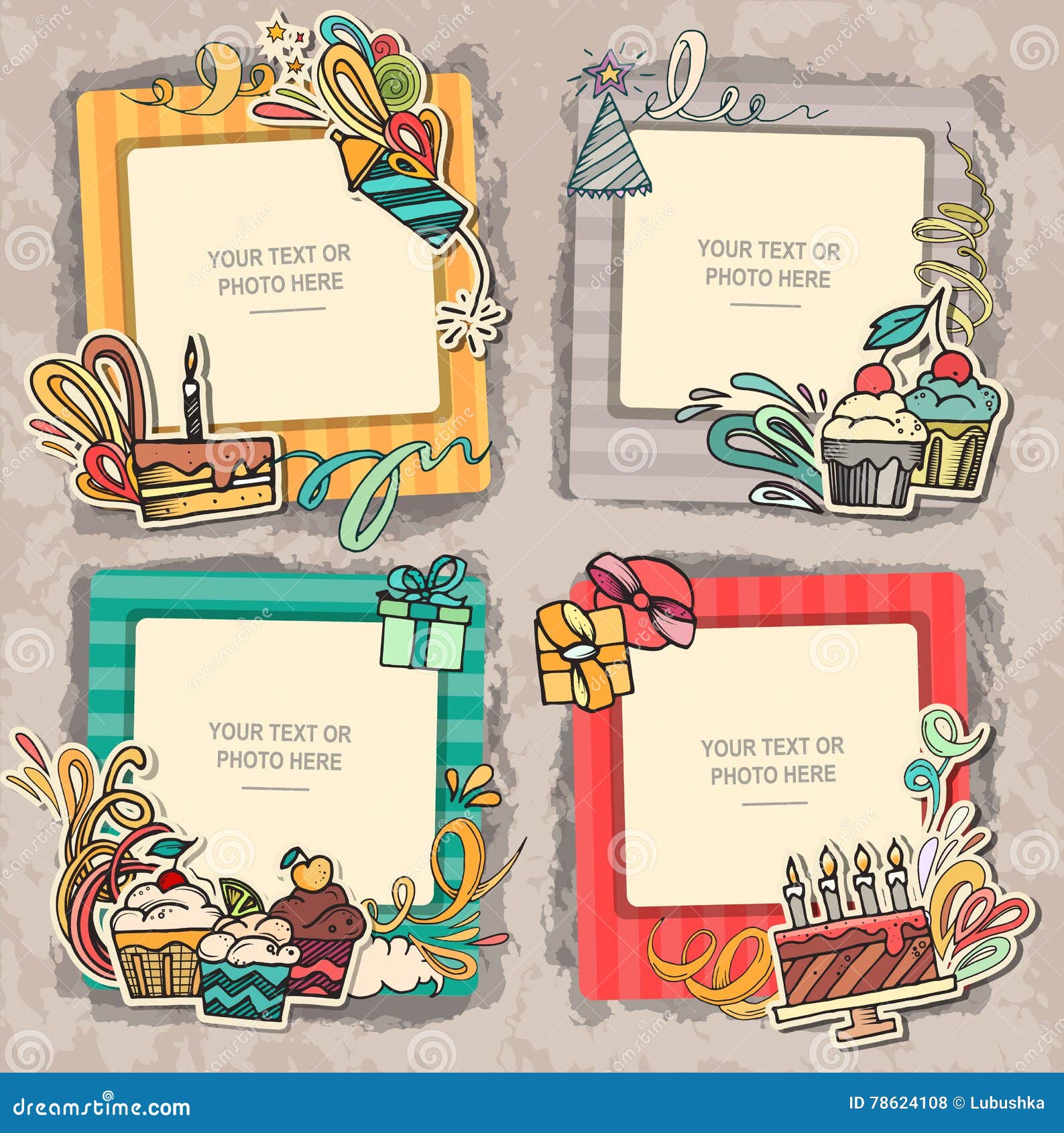 Marco De La Foto Del Collage Ilustración del Vector - Ilustración de ...