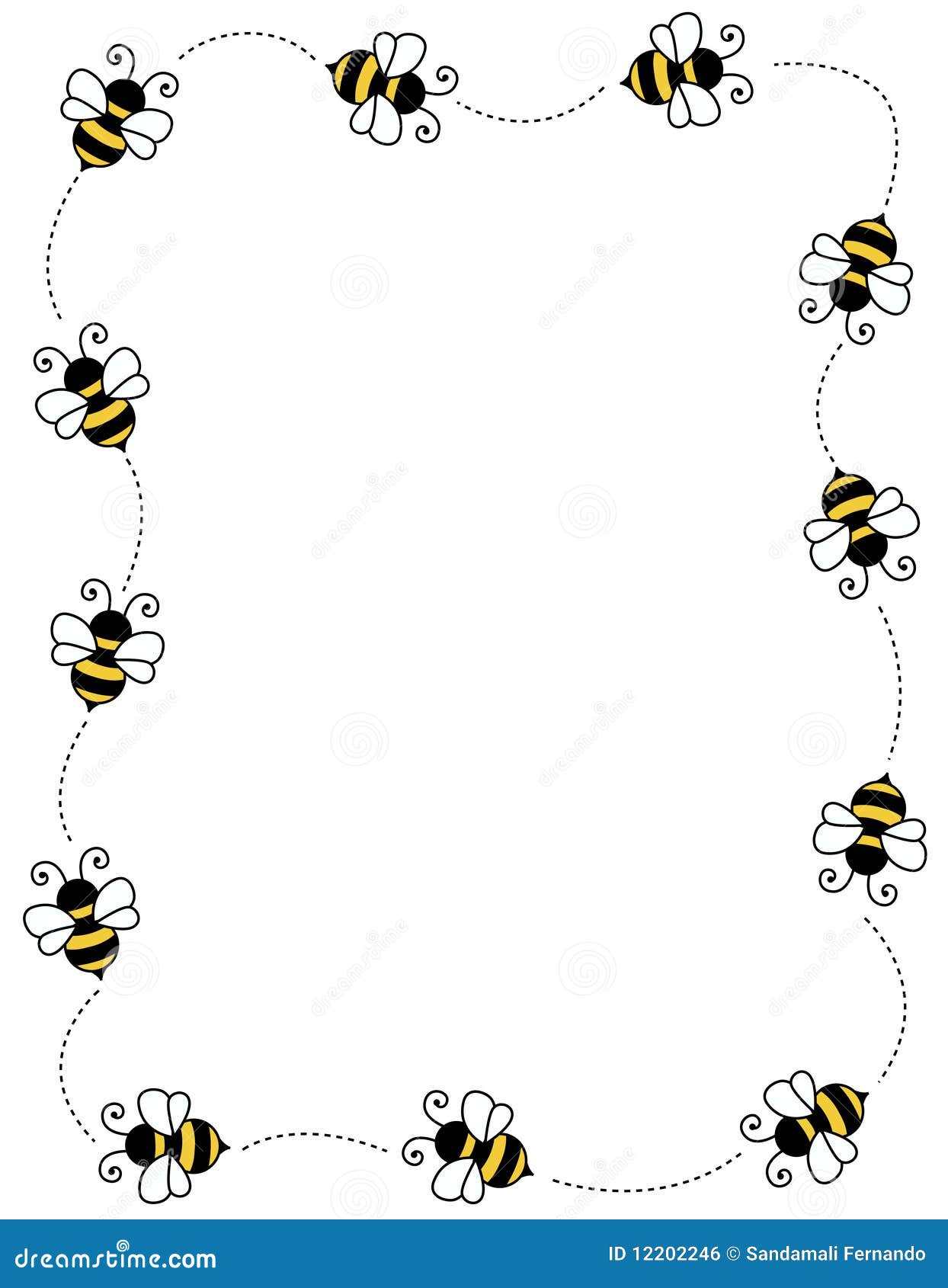Marco De La Frontera De La Abeja Ilustración del Vector - Ilustración ...