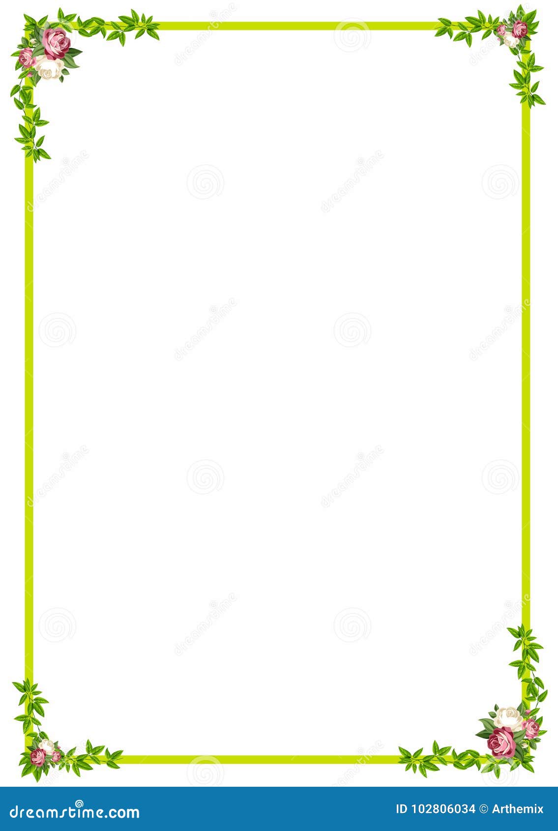 Marco de la rosa del verde ilustración del vector. Ilustración de ...