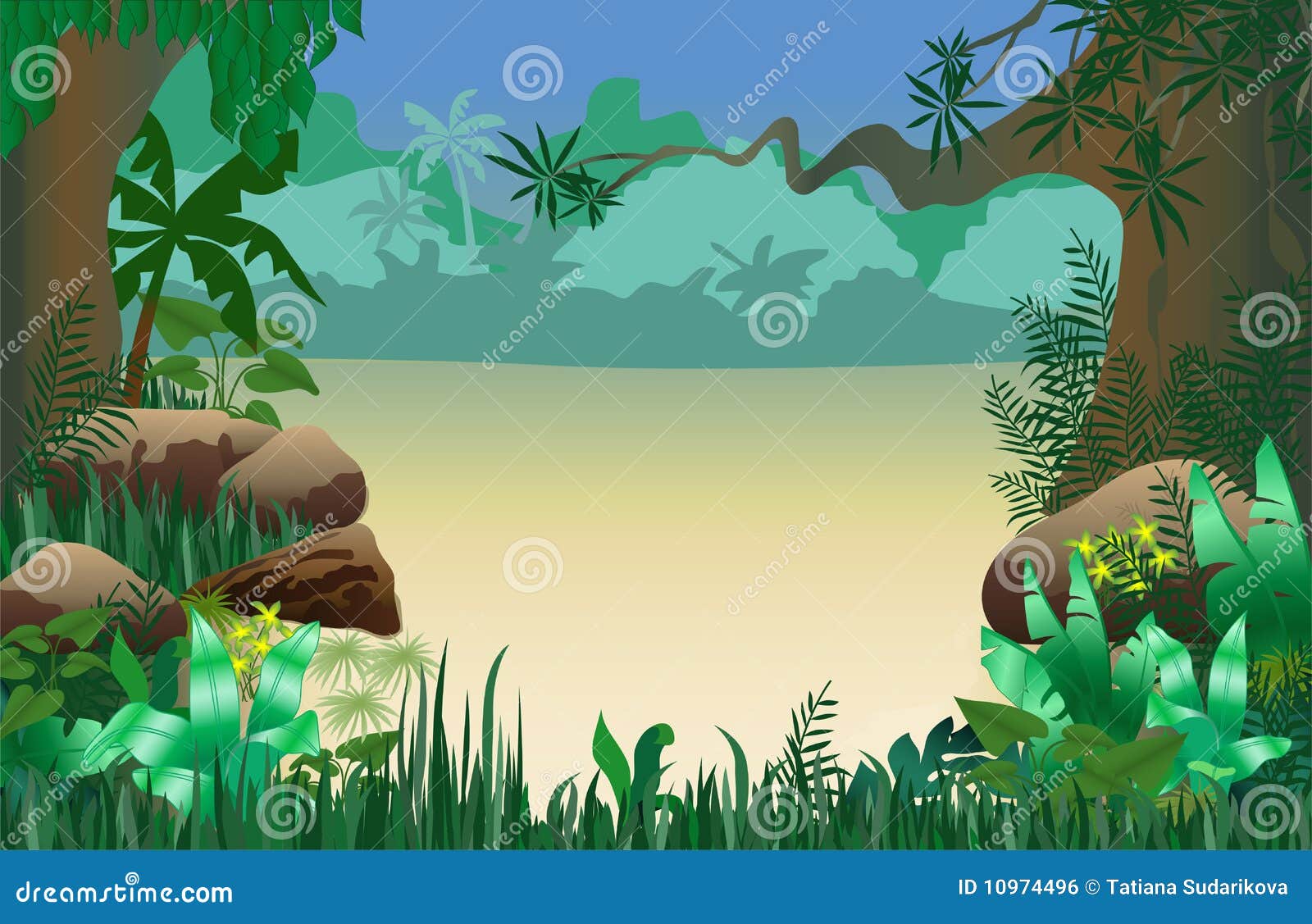 Marco de la selva ilustración del vector. Ilustración de bosque - 10974496