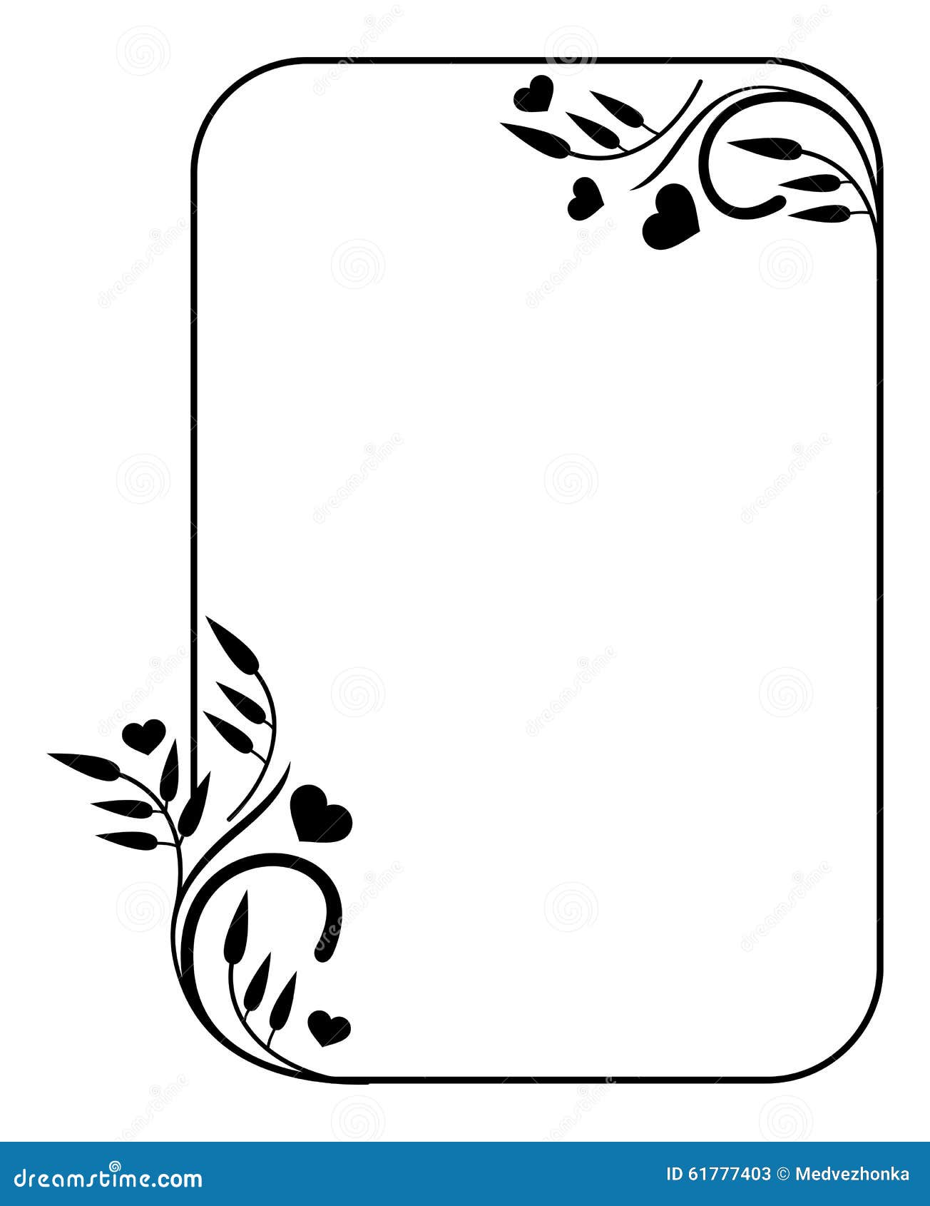 Marco De La Silueta Con Los Corazones Ilustración del Vector ...