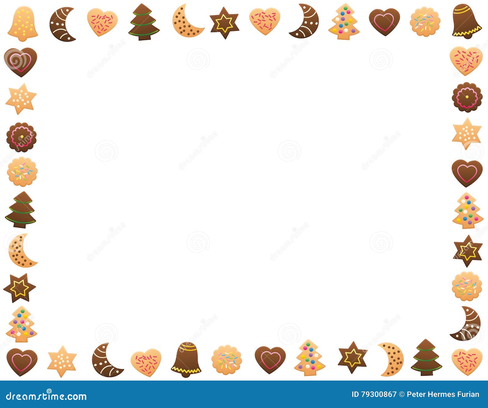 Marco De Las Galletas De La Navidad Horizontal Ilustración del Vector ...