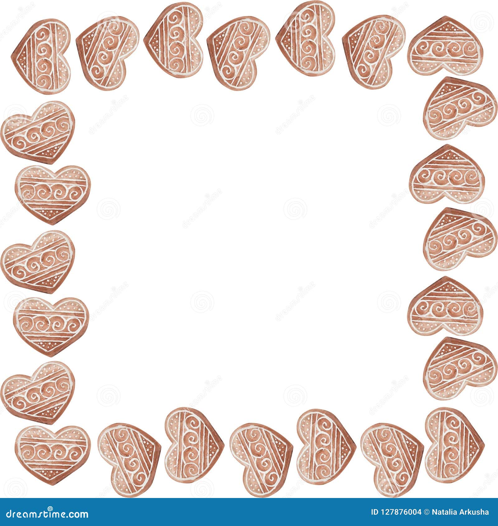 Marco De Las Galletas De La Navidad De La Acuarela Stock de ilustración ...