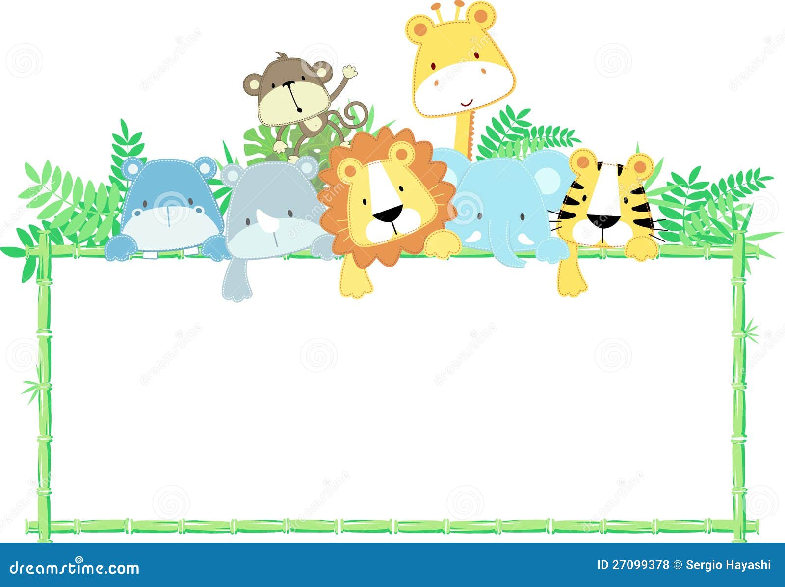 Marco De Los Animales Del Bebé Ilustración del Vector - Ilustración de ...