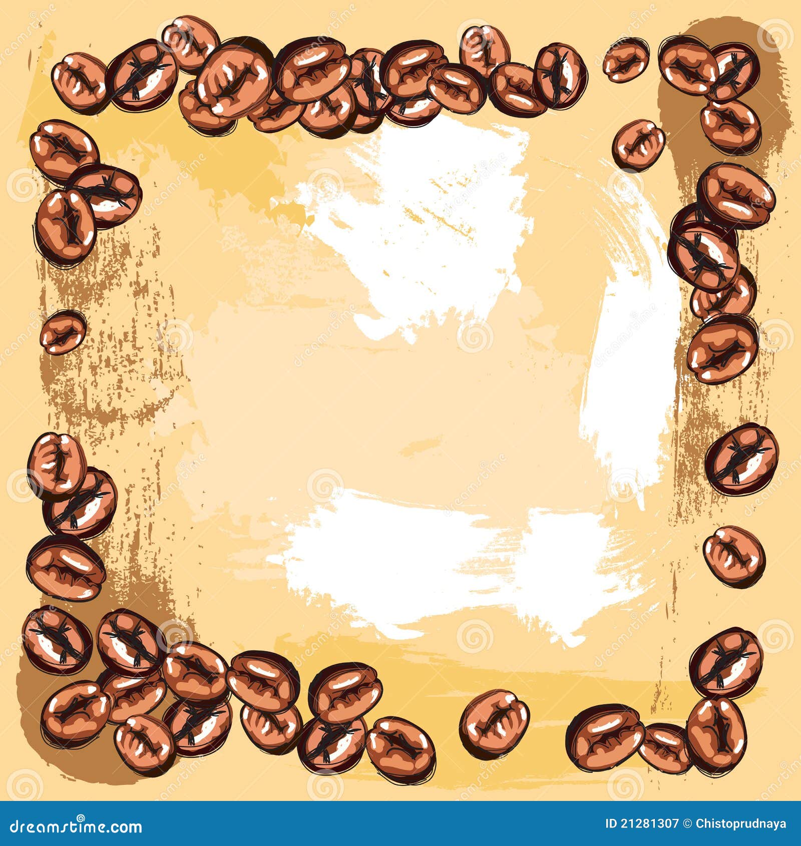 Marco De Los Granos De Café Ilustración del Vector - Ilustración de ...