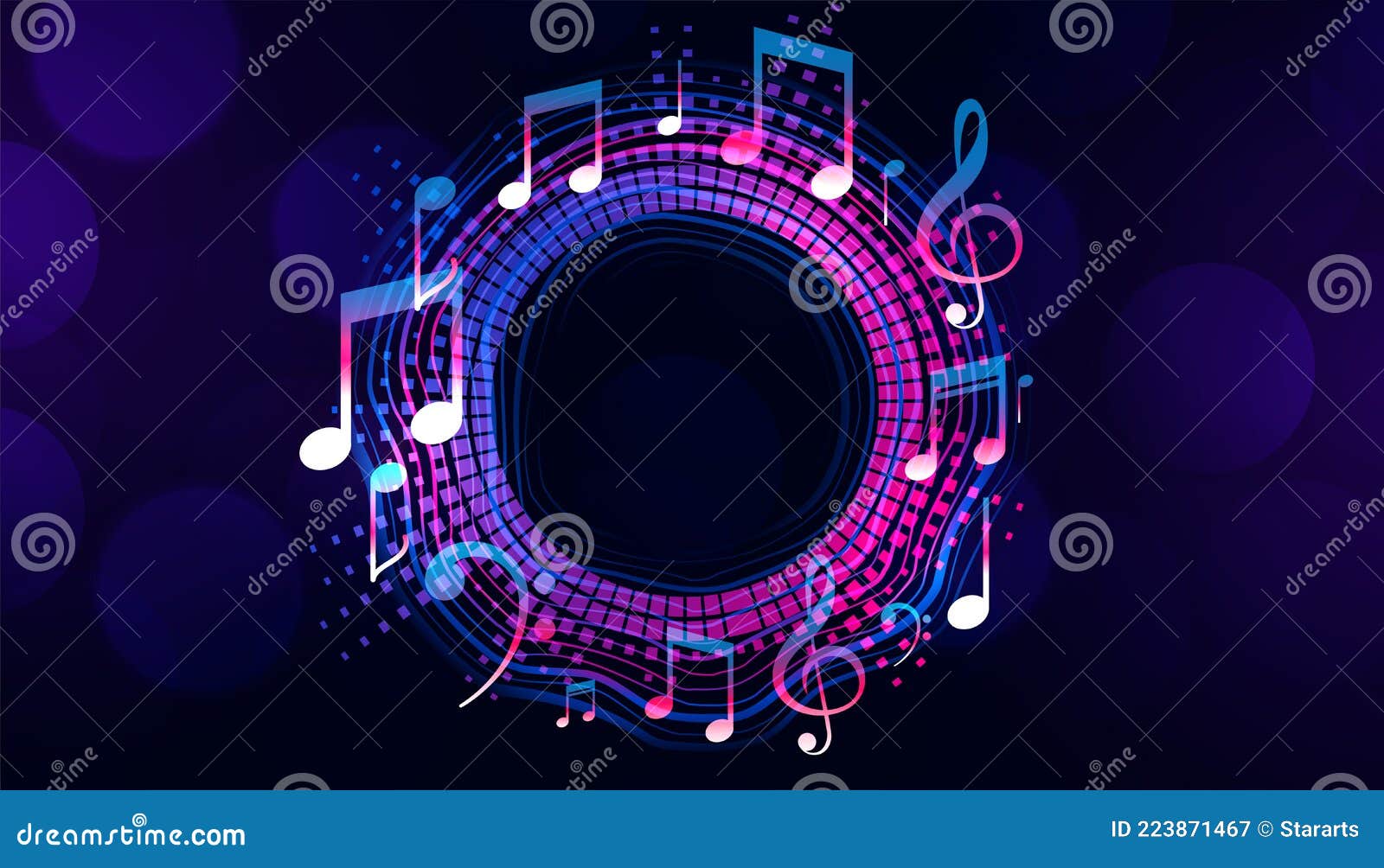 Marco De Notas Musicales Con Espacio De Texto Ilustración del Vector ...