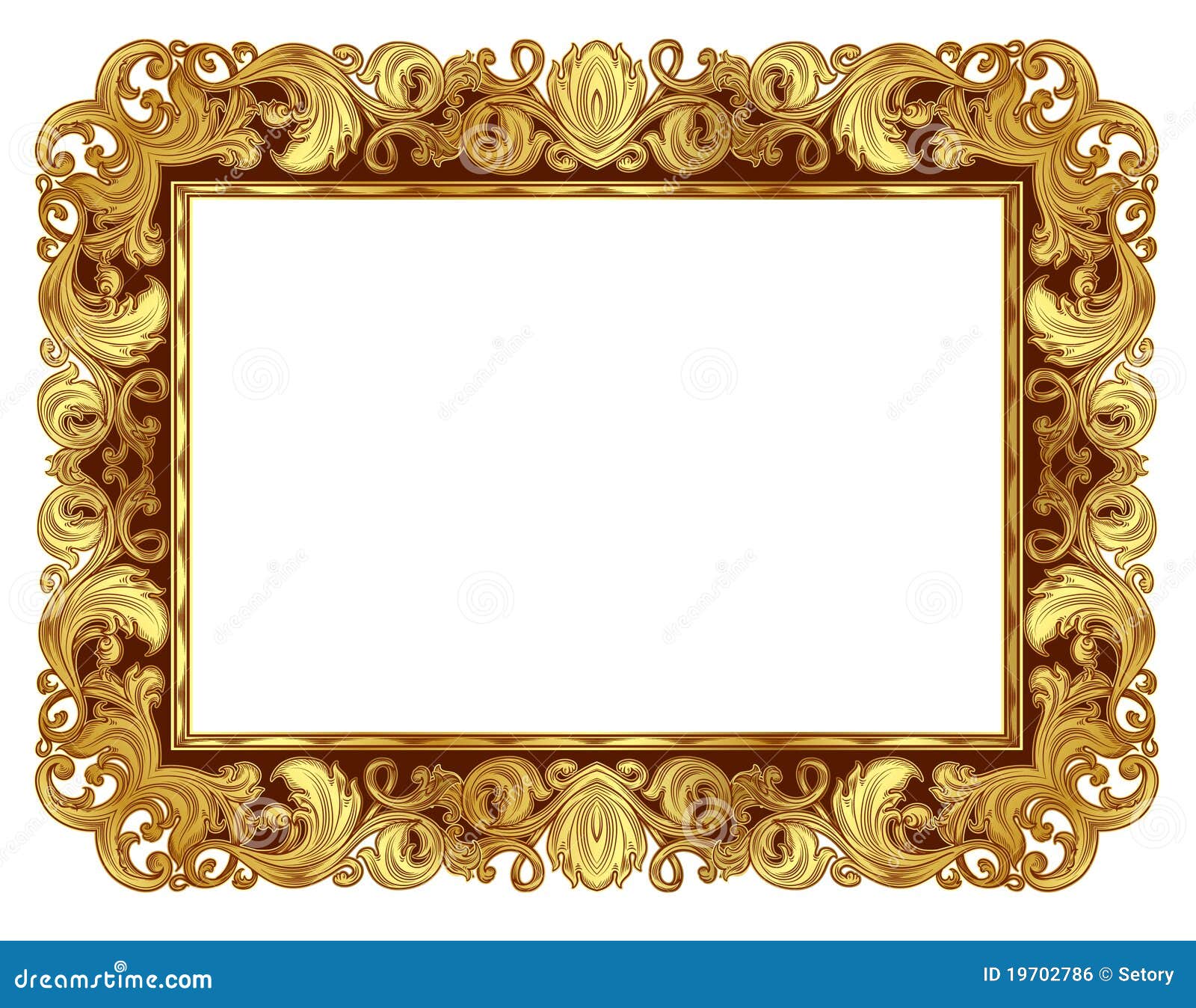 Marco de oro ilustración del vector. Ilustración de tallado - 19702786
