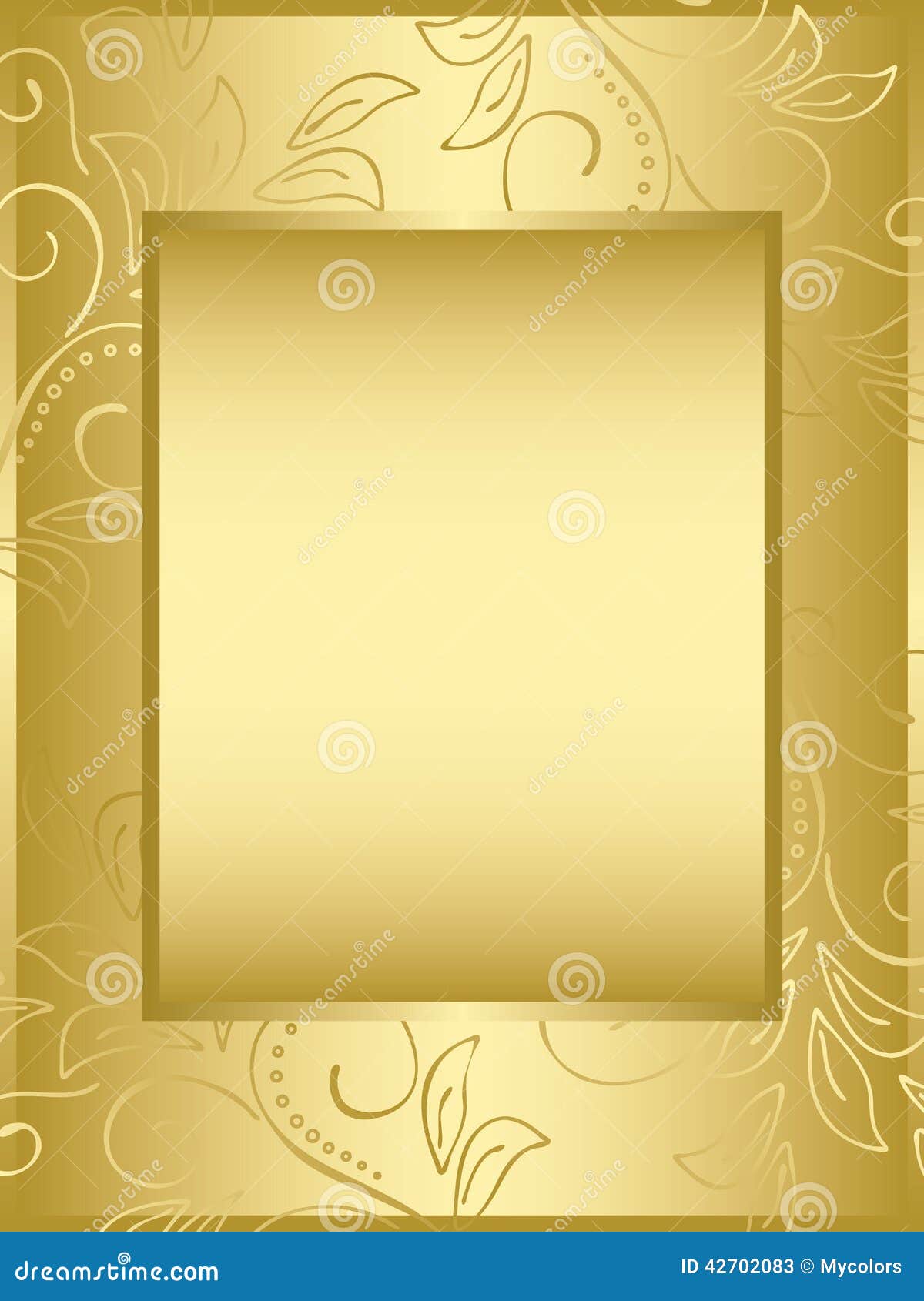 Marco De Oro Con El Fondo Floral Ilustración del Vector - Ilustración ...