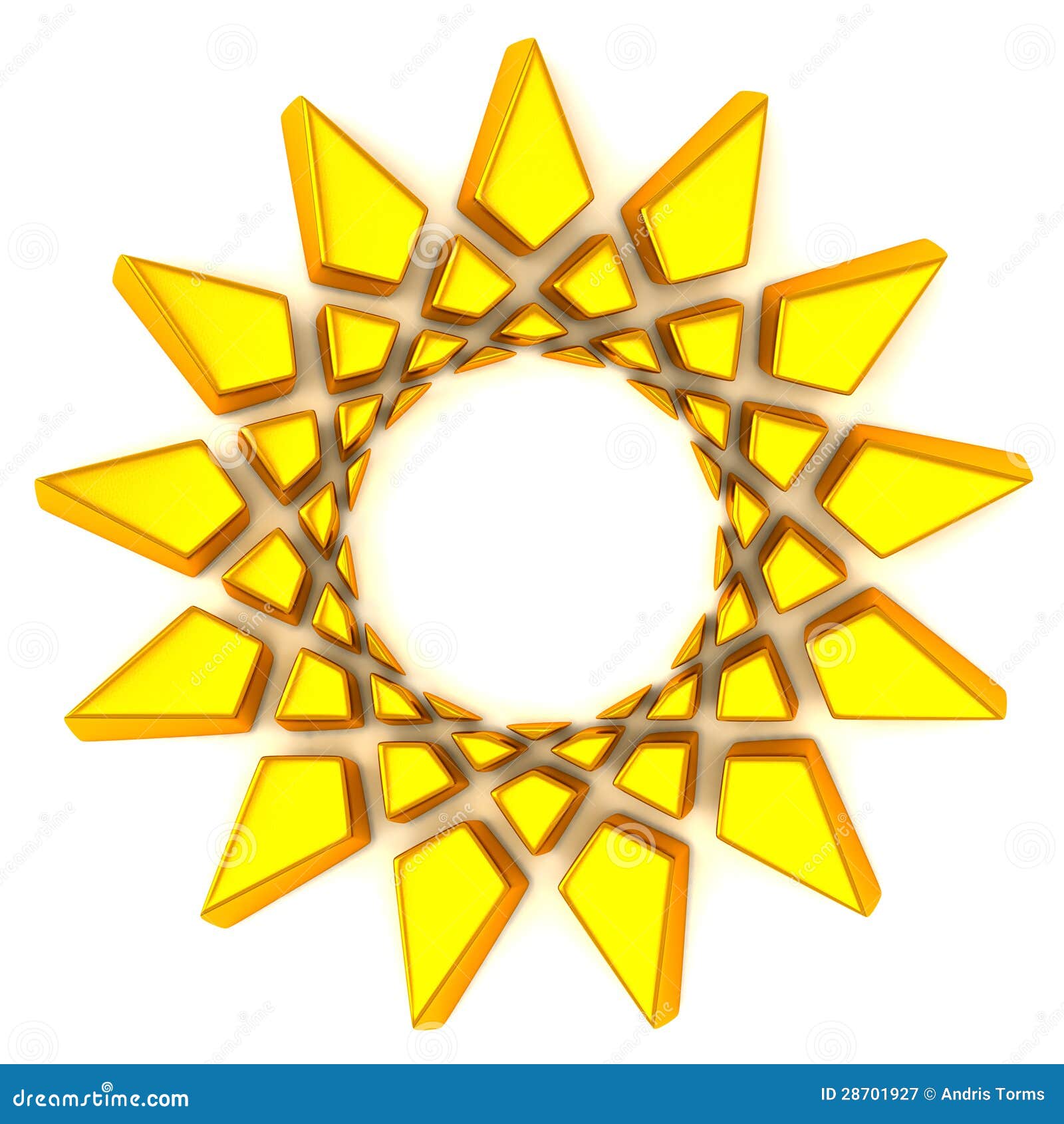 Marco de oro del sol, 3d stock de ilustración. Ilustración de rayos ...