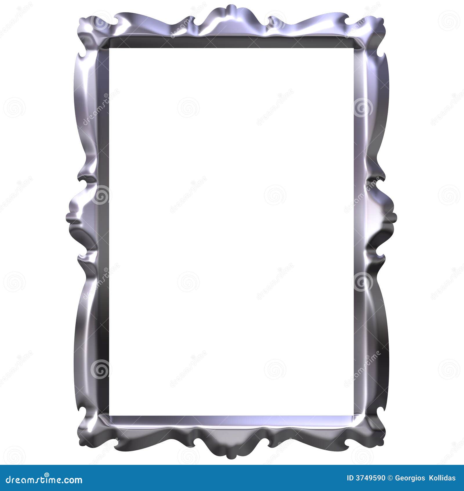Marco de plata 3D stock de ilustración. Ilustración de blanco - 3749590