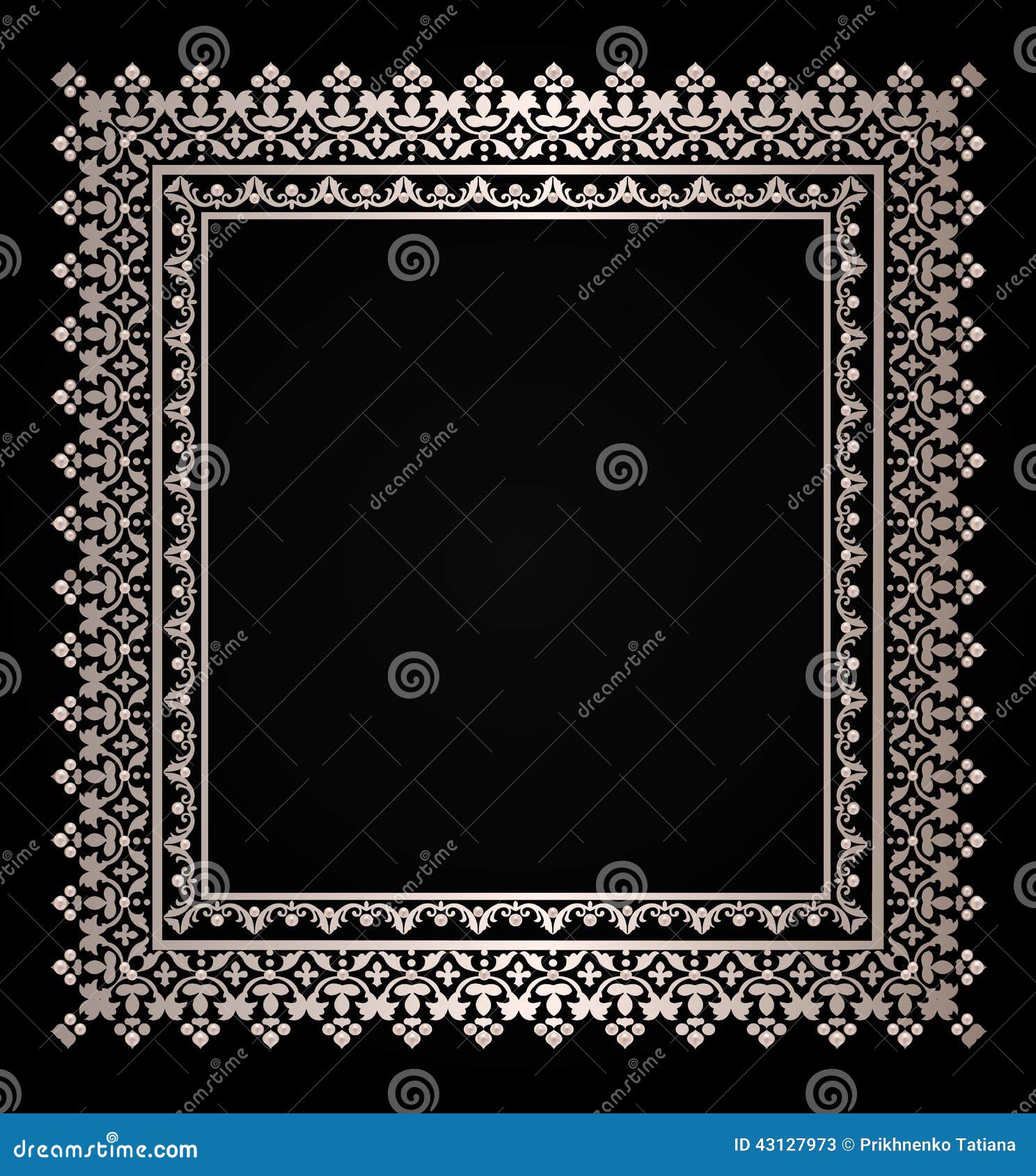 Marco de plata ilustración del vector. Ilustración de ornamento - 43127973