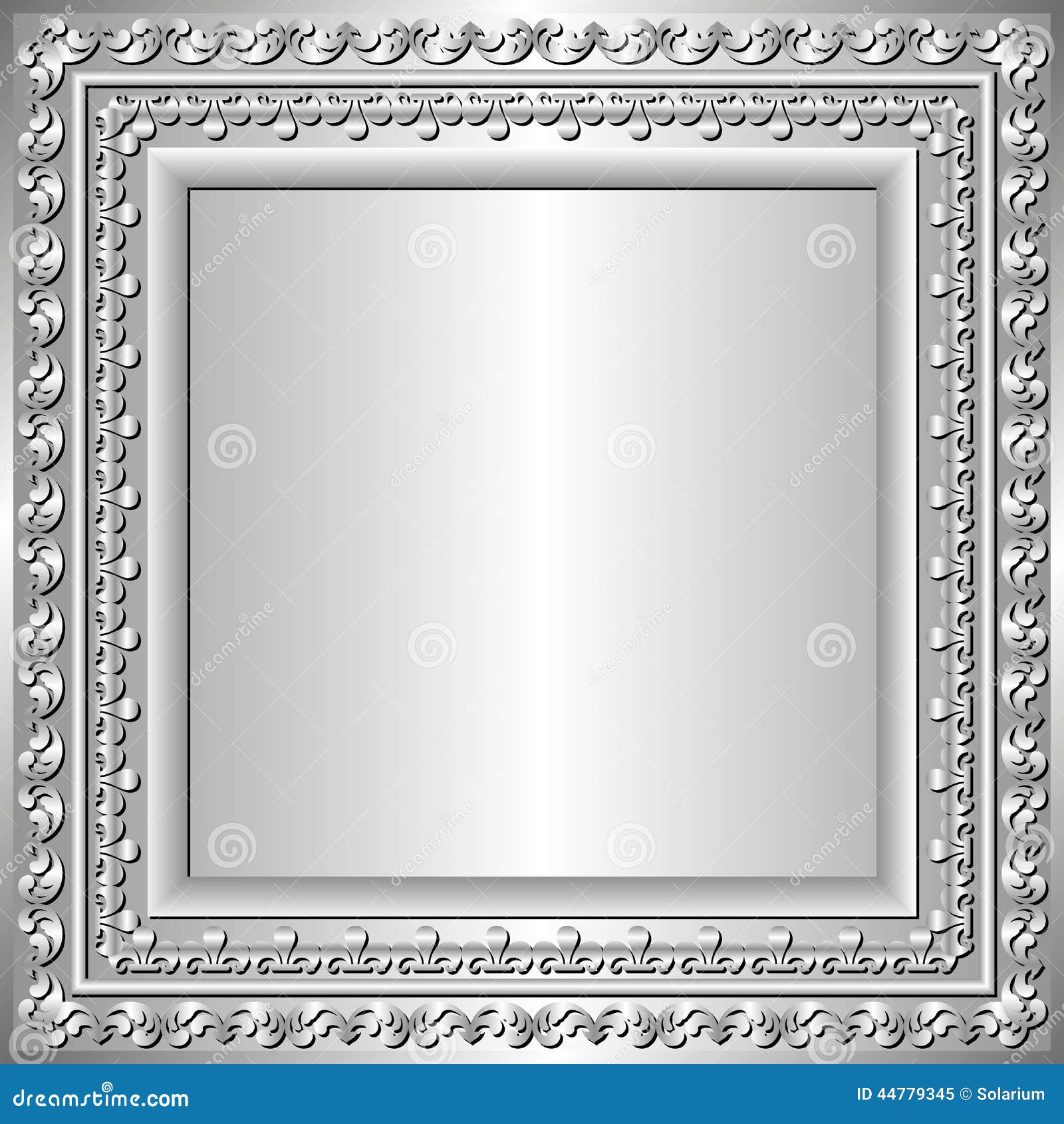Marco de plata ilustración del vector. Ilustración de ornamental - 44779345