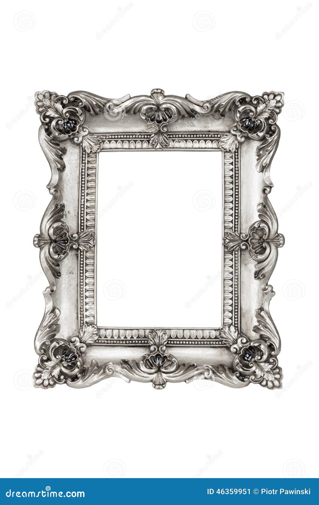 Marco de plata imagen de archivo. Imagen de museo, aislado - 46359951