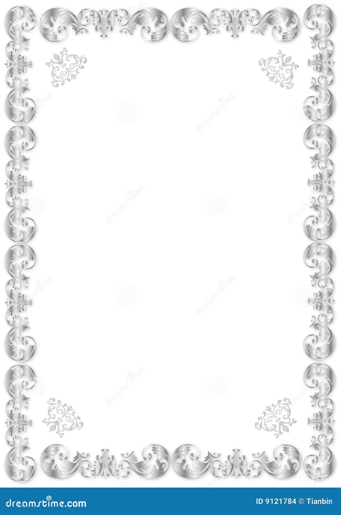 Marco de plata ilustración del vector. Ilustración de extracto - 9121784