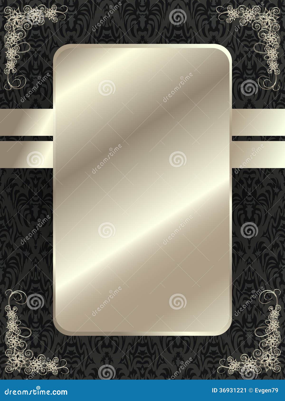 Marco De Plata Con Los Elementos Florales 11 Ilustración del Vector ...