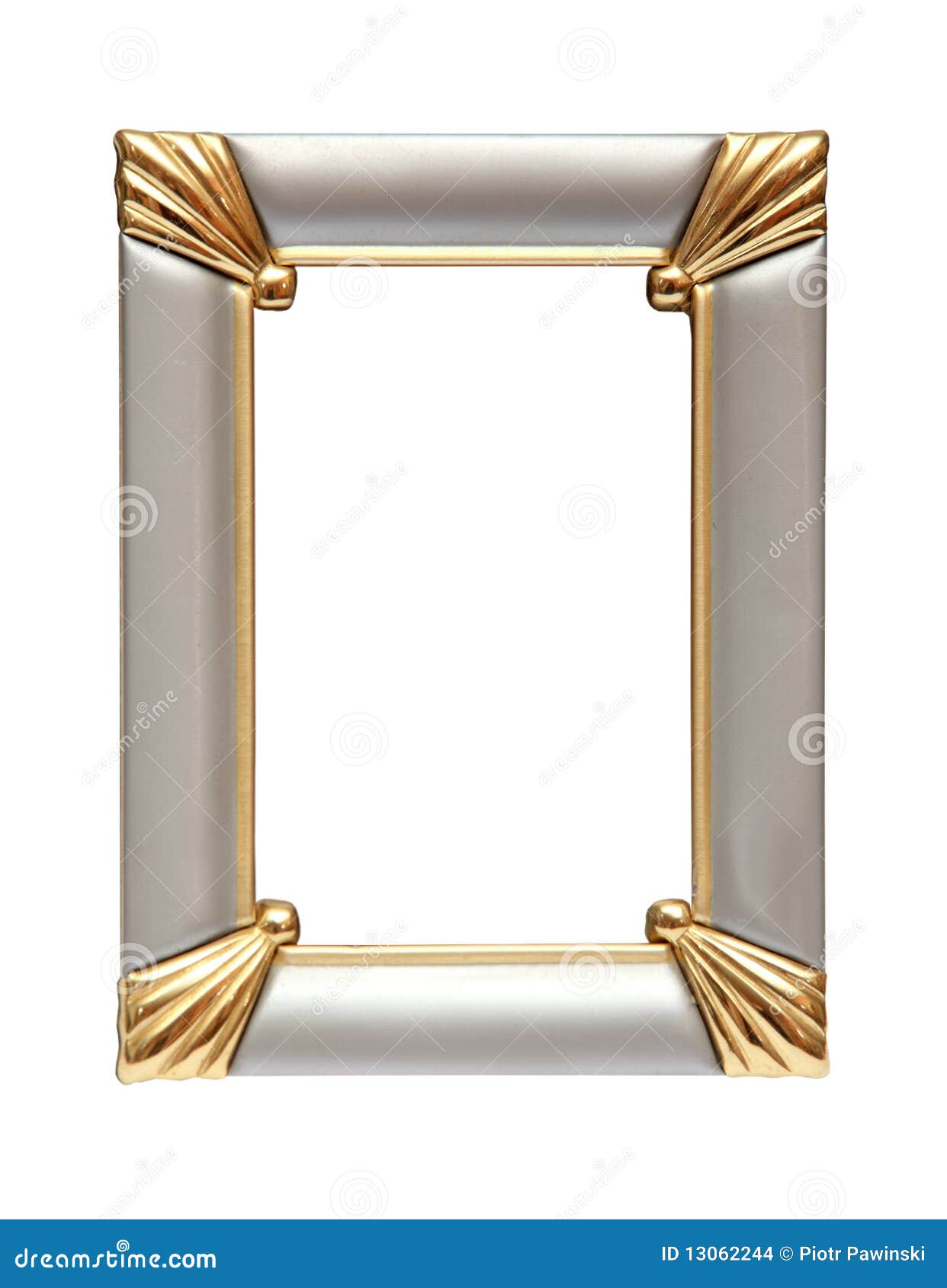 Marco De Plata Del Oro Aislado En Blanco Foto de archivo - Imagen de ...