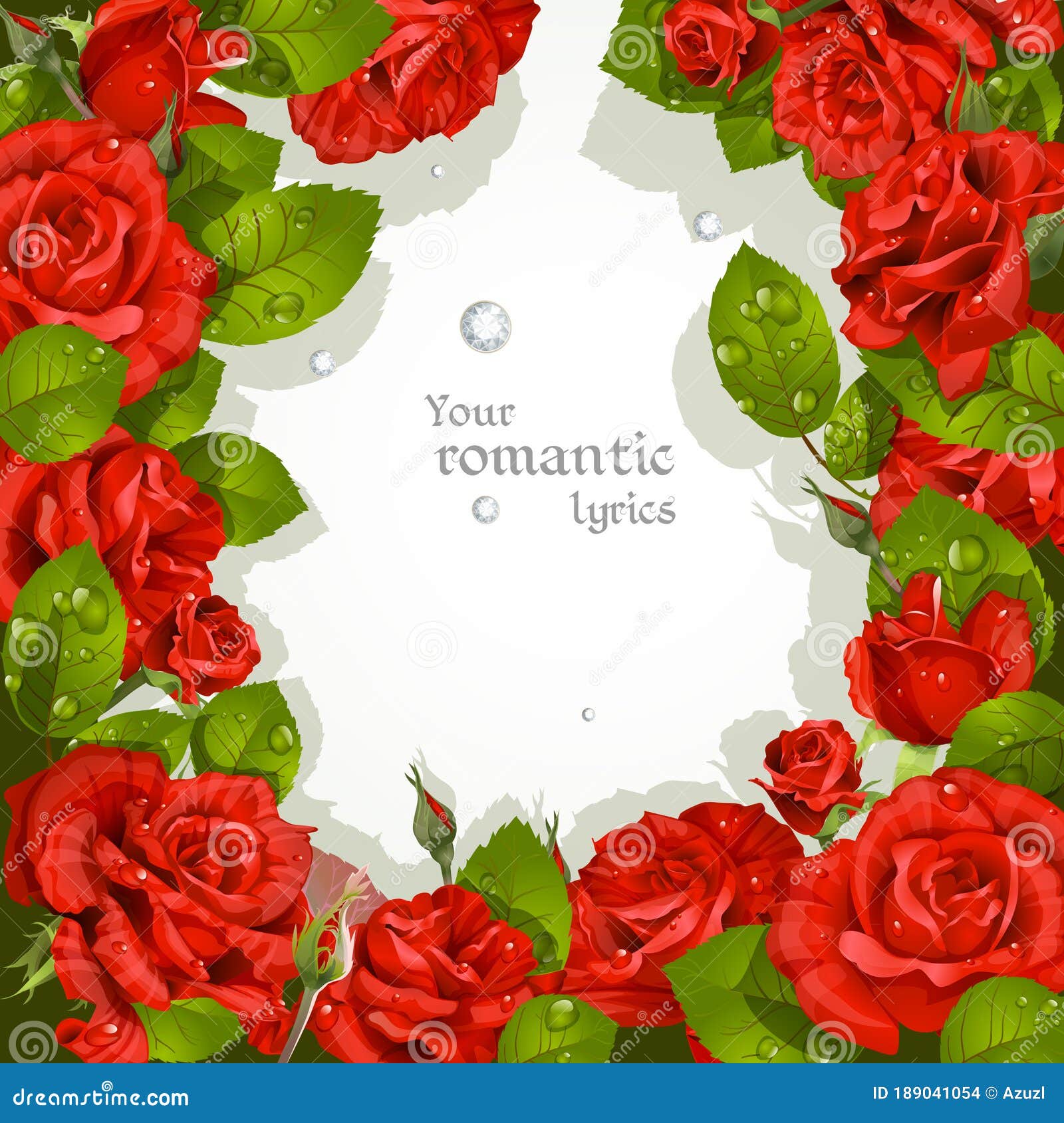 Marco De Rosas Rojas Con Un Campo Para El Texto Ilustración del Vector ...