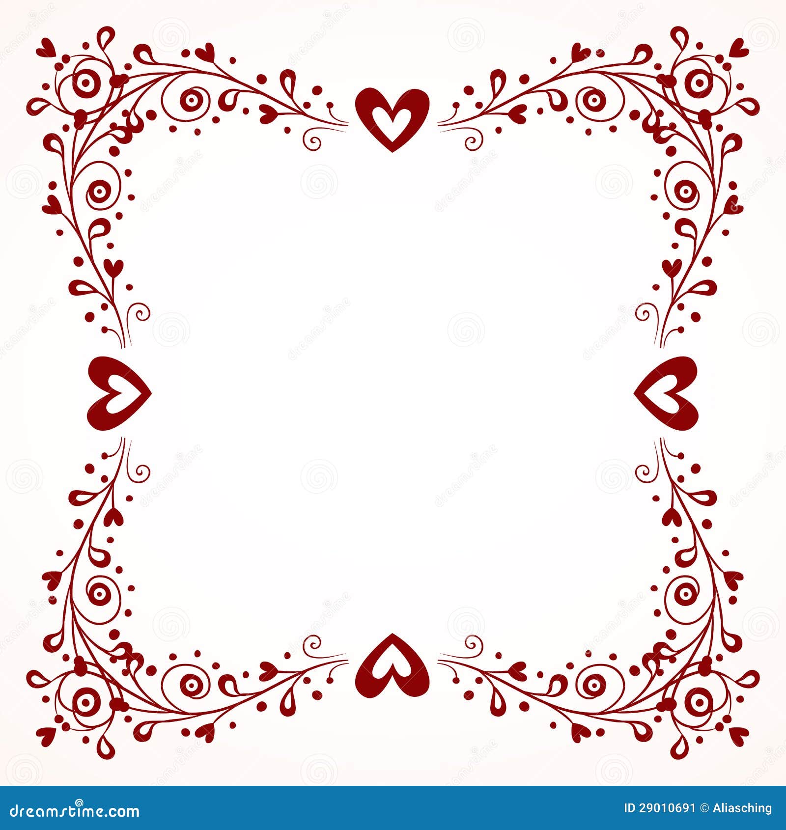 Marco Decorativo Con Los Corazones Imagen de archivo - Imagen de ...