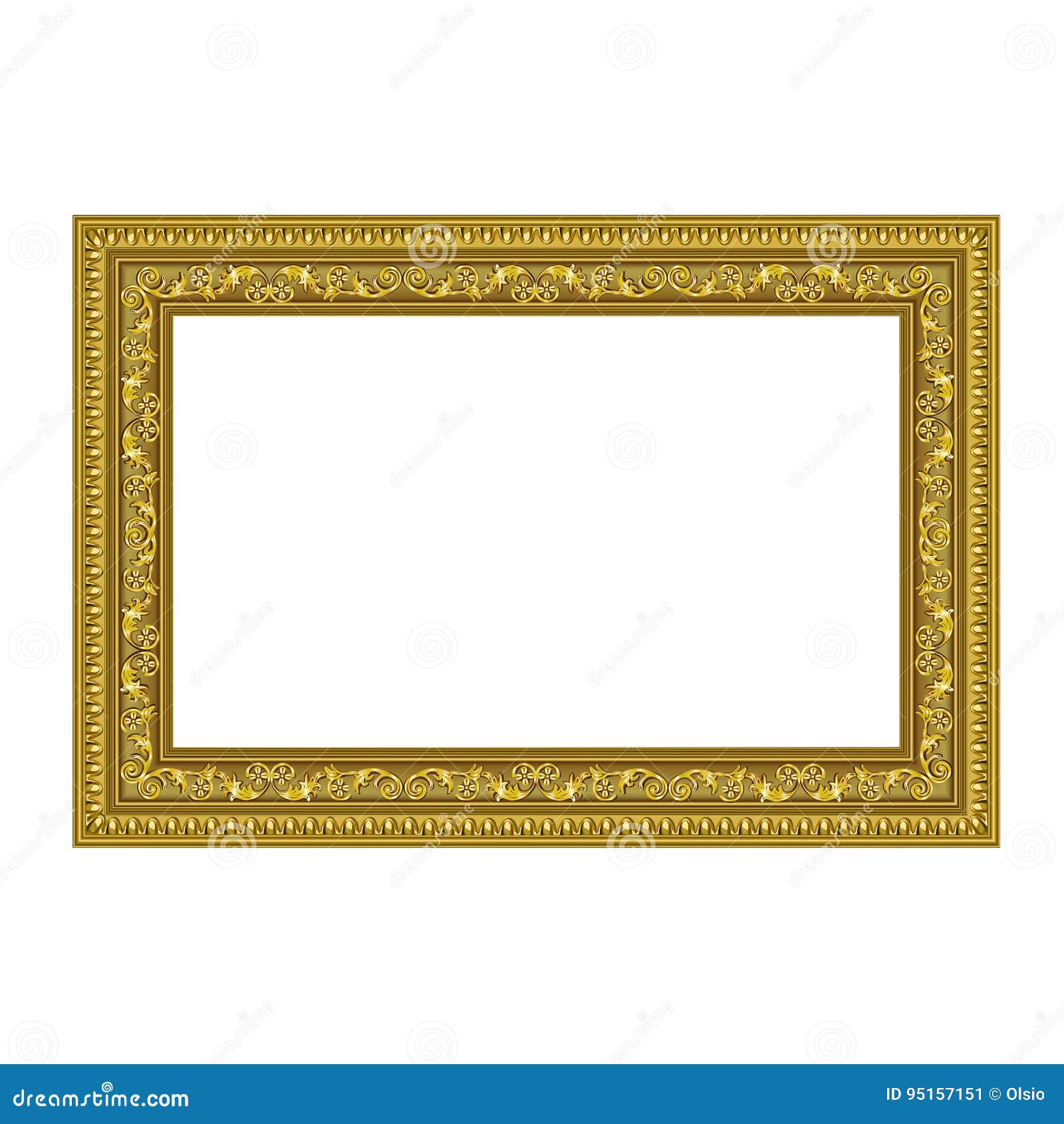 Marco Decorativo Del Color De Oro Ilustración del Vector - Ilustración ...