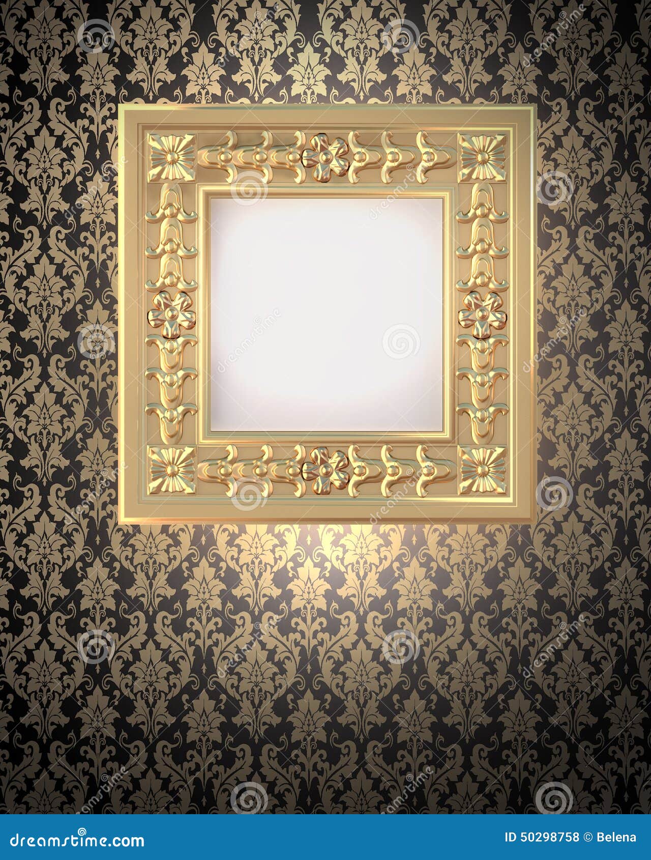 Marco decorativo del oro foto de archivo. Imagen de aislante - 50298758