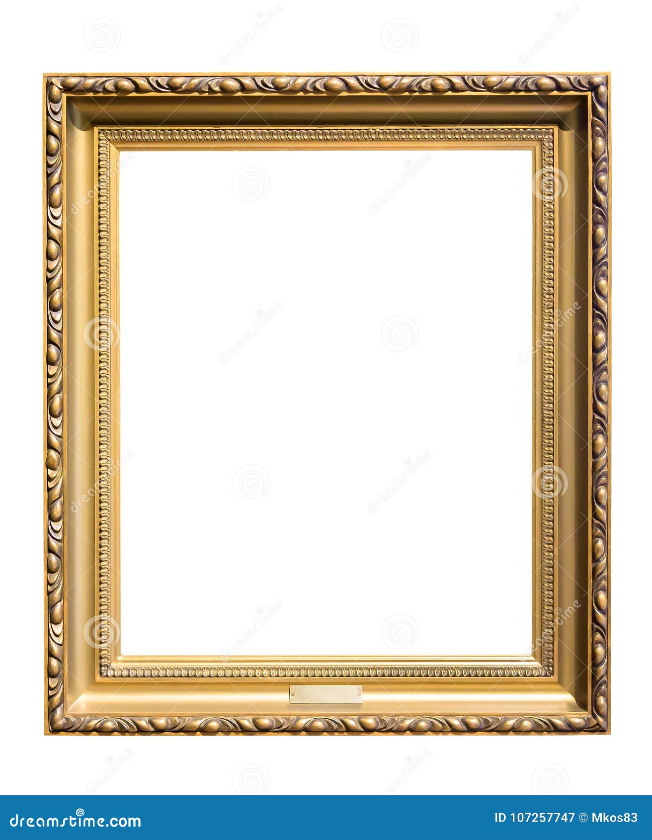 Marco Decorativo Del Oro Aislado En Blanco Imagen de archivo - Imagen ...