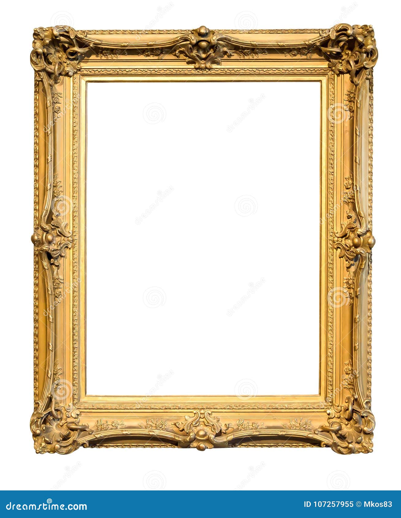 Marco Decorativo Del Oro Aislado En Blanco Imagen de archivo - Imagen ...