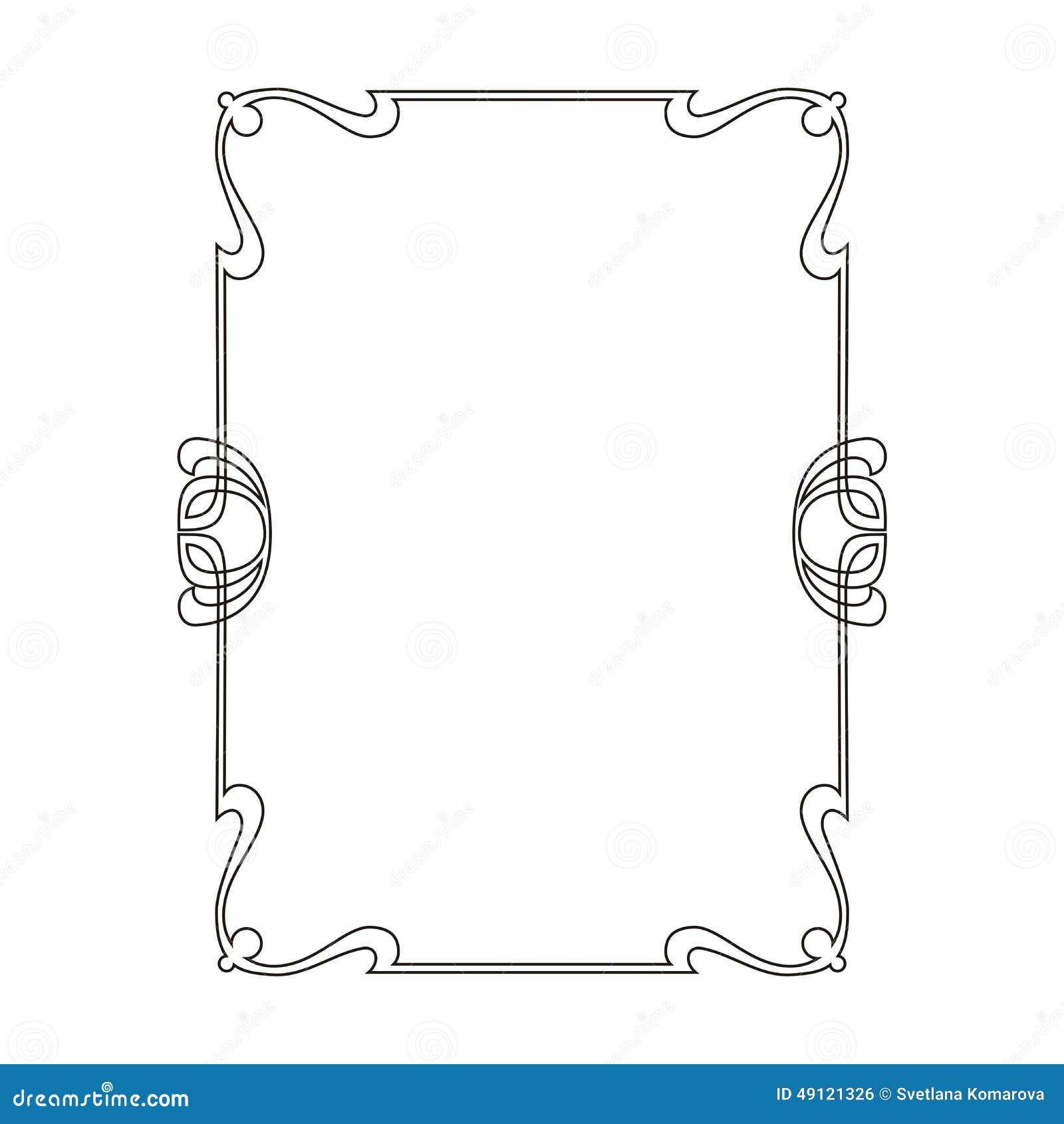 Marco Decorativo Rectangular Ilustración del Vector - Ilustración de objetos, bosquejo: 49121326