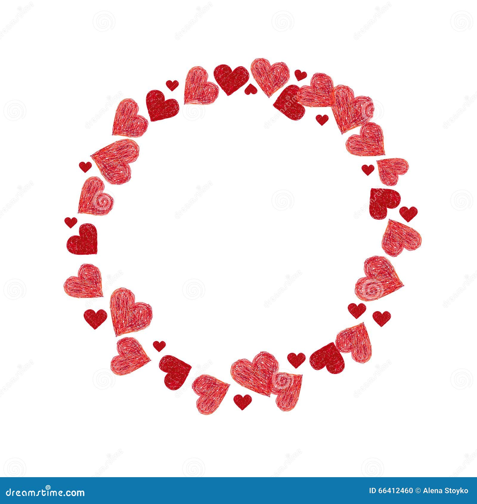 Marco Del Círculo Hecho De Corazones Ilustración del Vector ...